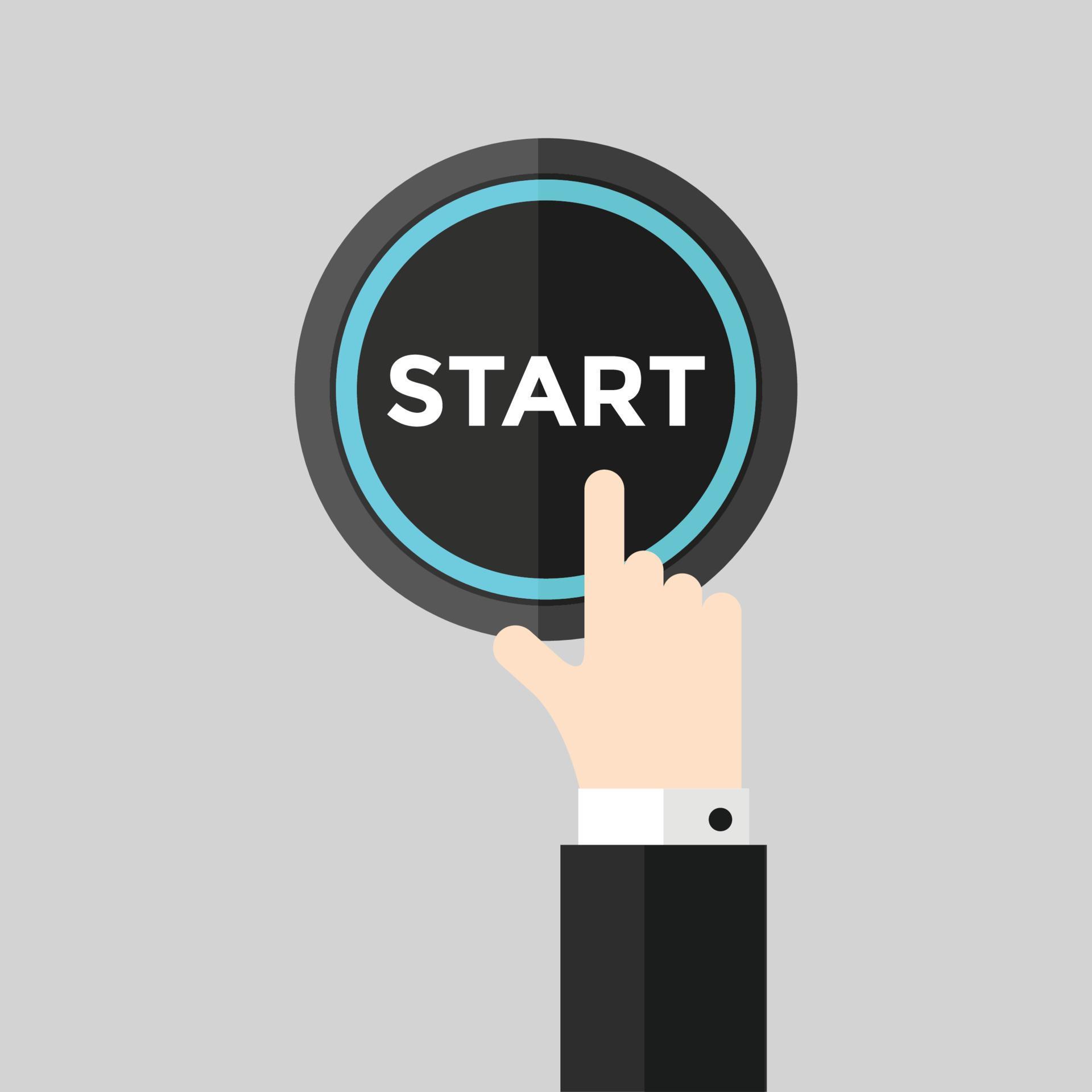 Hand pushing start button. 3780988 Vector Art at Vecteezy Hand pushing start button. 3780988 Vector Art at Vecteezy