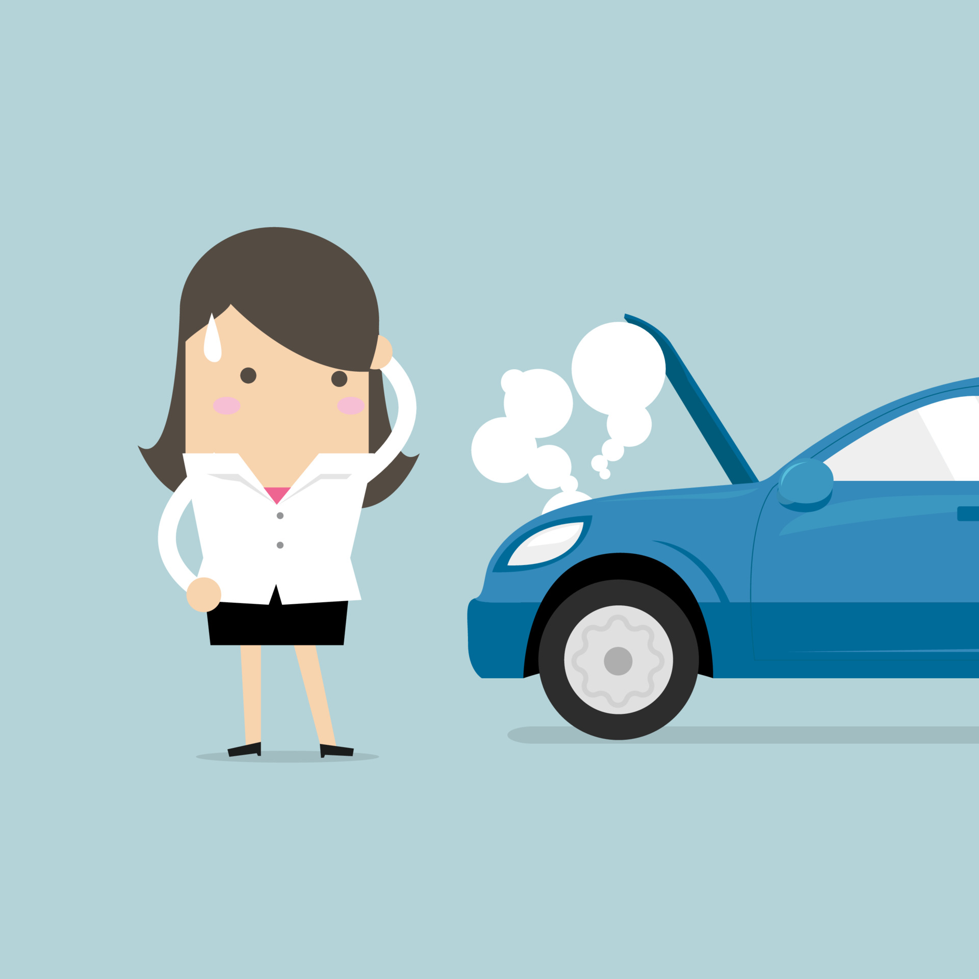Businesswoman Have A Force Majeure A Car Broke Down 3781181 Vector