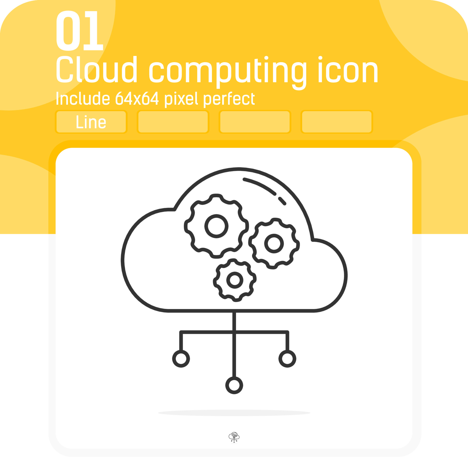 Cloud Computing Concept Icon With Line Style Isolated On White