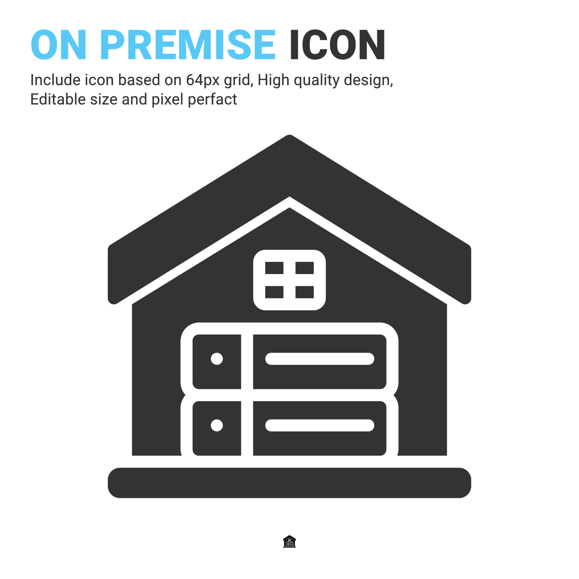 On premise icon vector with glyph style isolated on white background ... On premise icon vector with glyph style isolated on white background ...