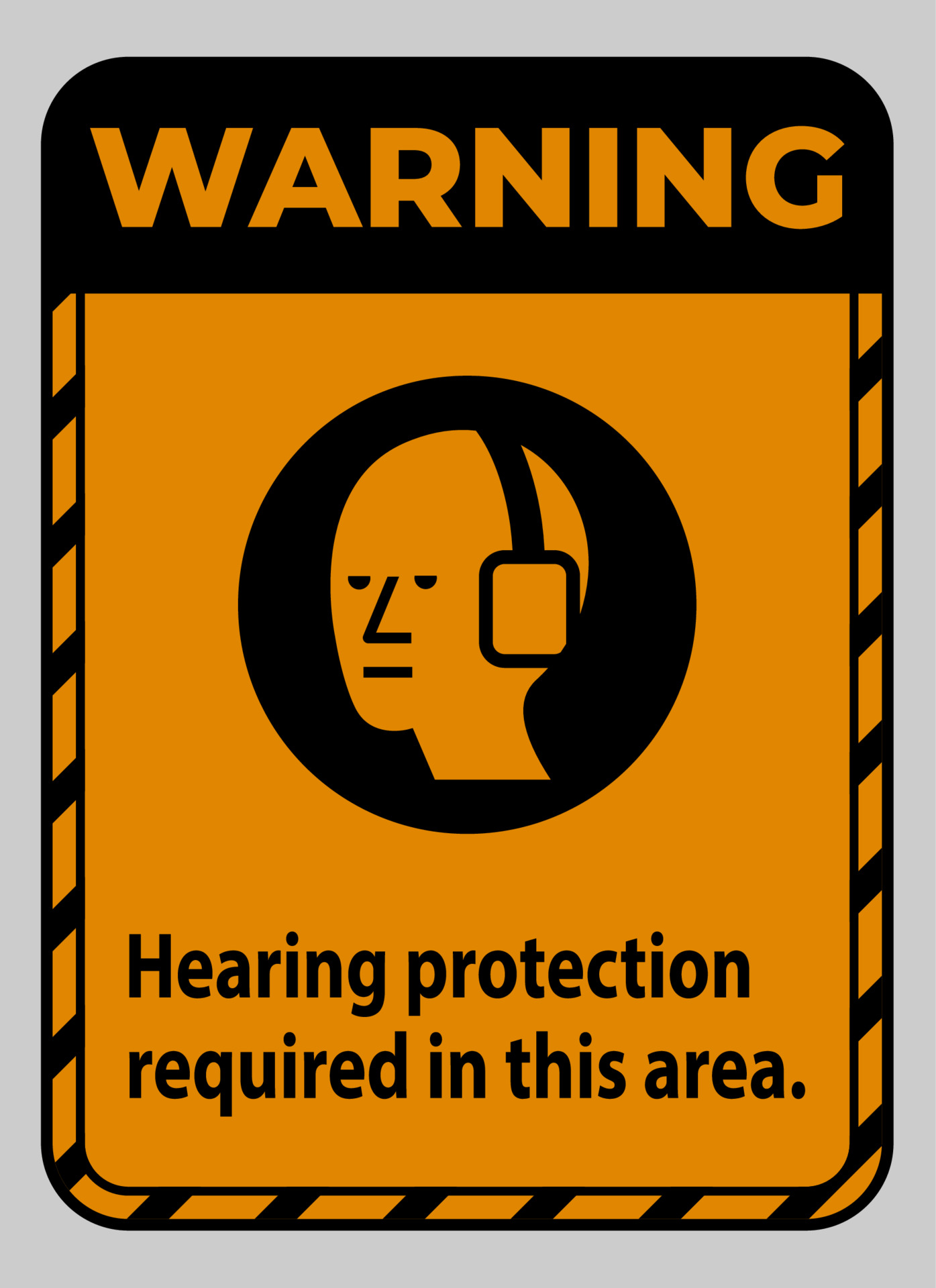 Warning Ppe Sign Hearing Protection Required In This Area With Symbol