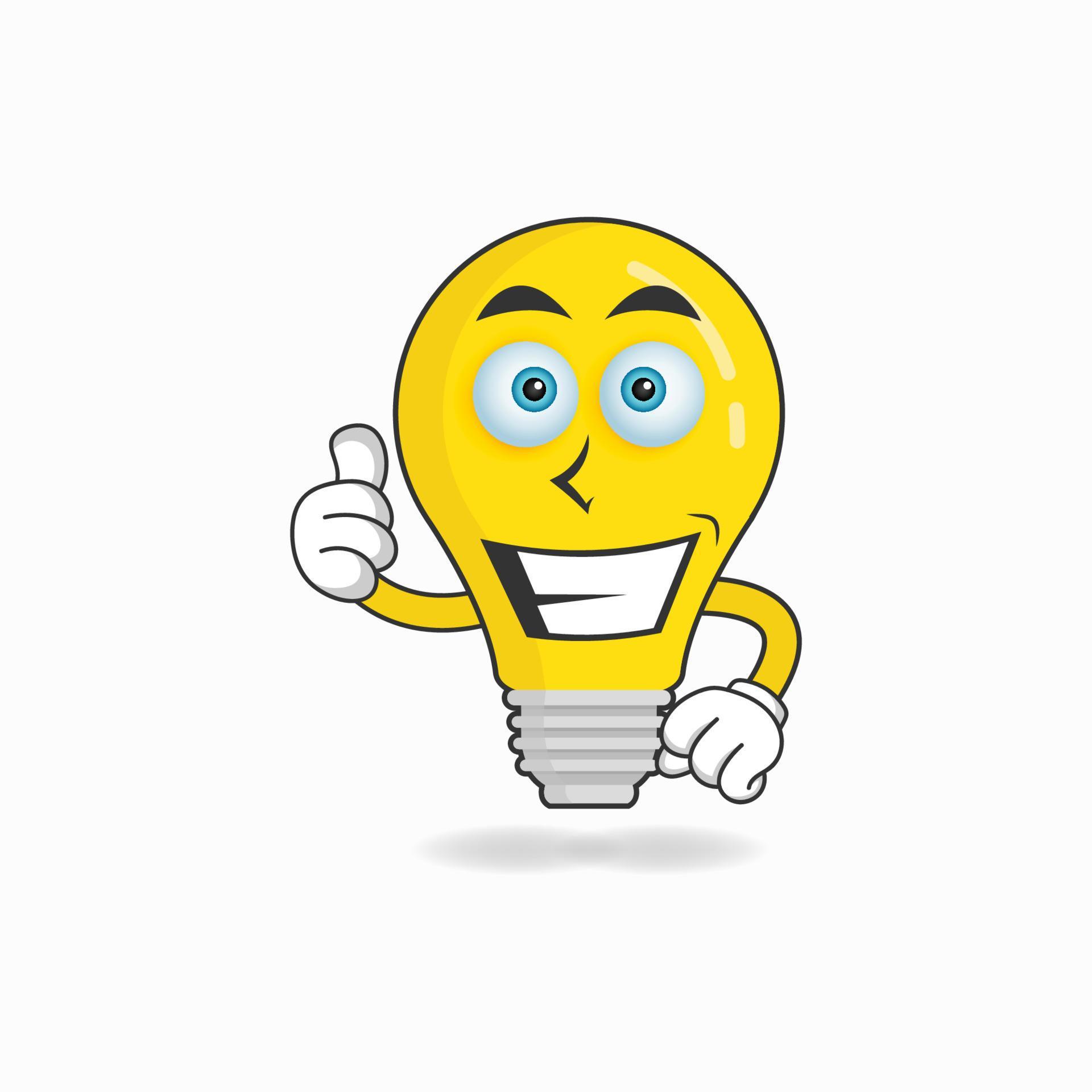 Bulb mascot character with smile expression. vector illustration ...