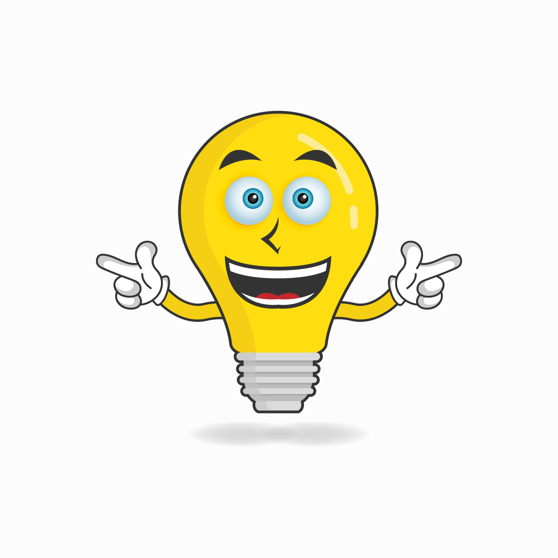 Bulb mascot character with smile expression. vector illustration ...