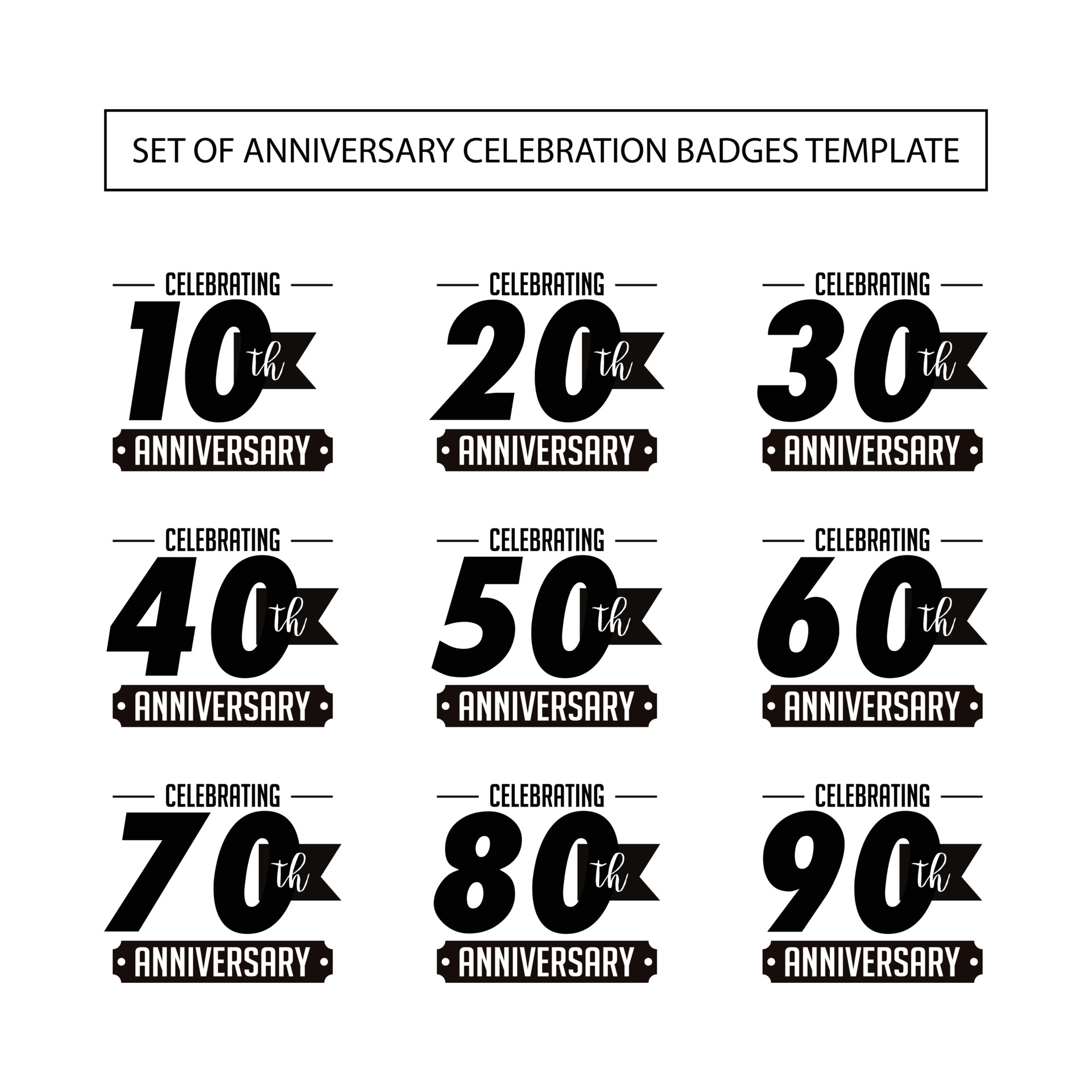 Set Of Anniversary Celebration Badges Template 3791361 Vector Art At set-of-anniversary-celebration-badges-template-3791361-vector-art-at