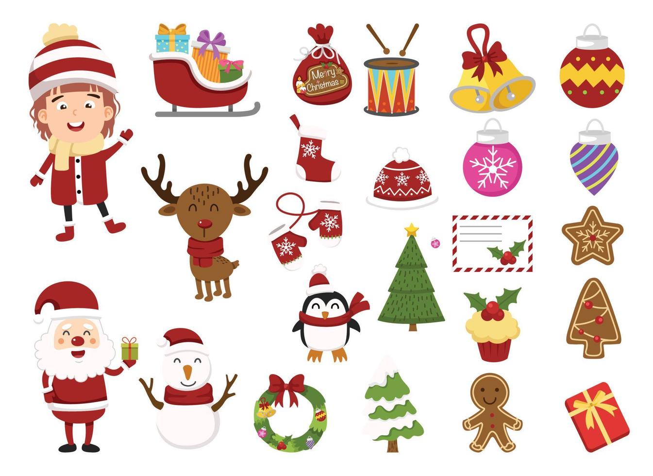 illustration isolated of christmas set vector 3793710 Vector Art at ...