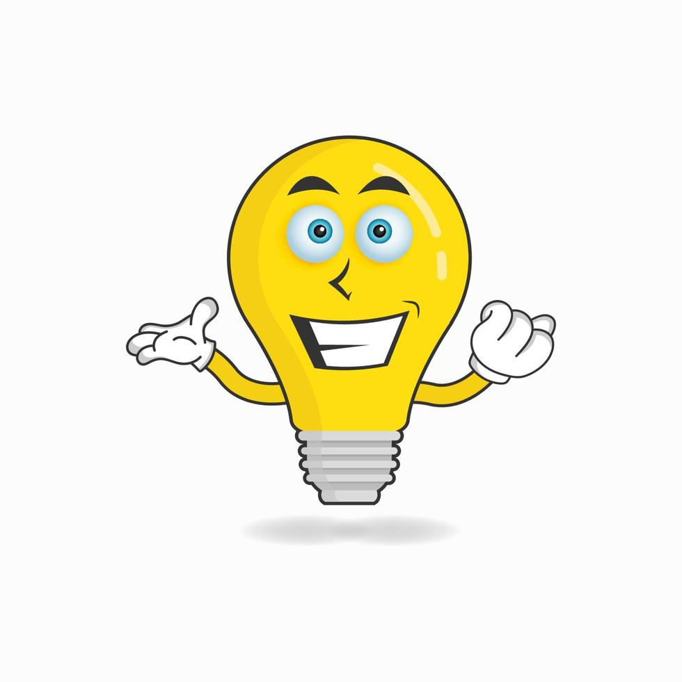 Bulb mascot character with smile expression. vector illustration ...
