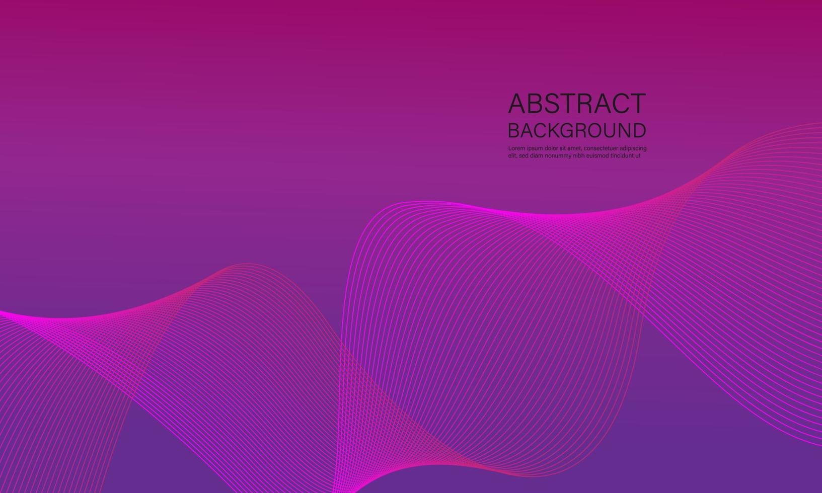 Abstract banner vector template. Minimal background with wavy lines for ...