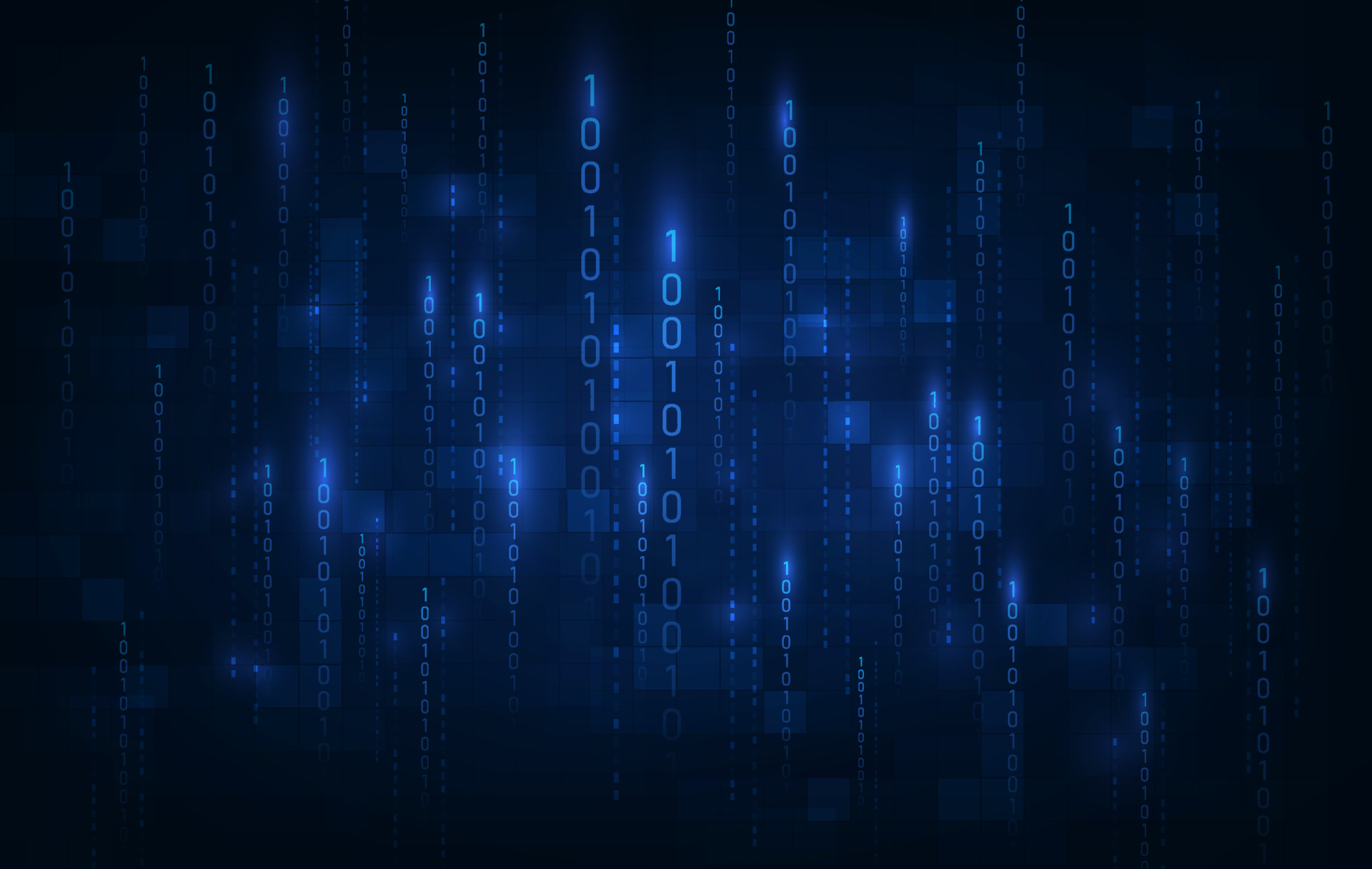 Abstract Digital Binary Data On Computer Screen Vector Illustration