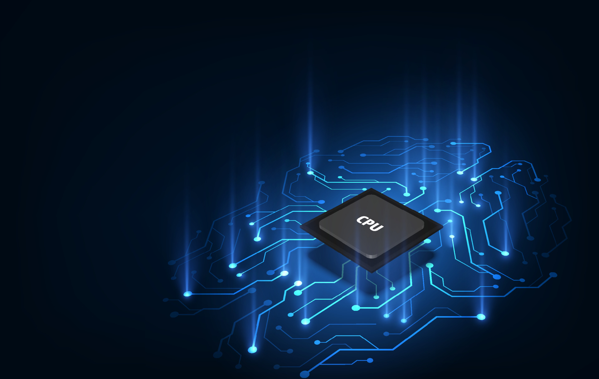 Quantum Computer Large Data Processing Database Conceptcpu Isometric
