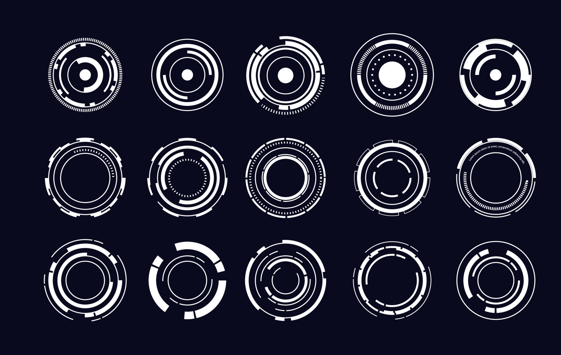 Set Of Sci Fi Modern User Interface Elements Futuristic Abstract Hud