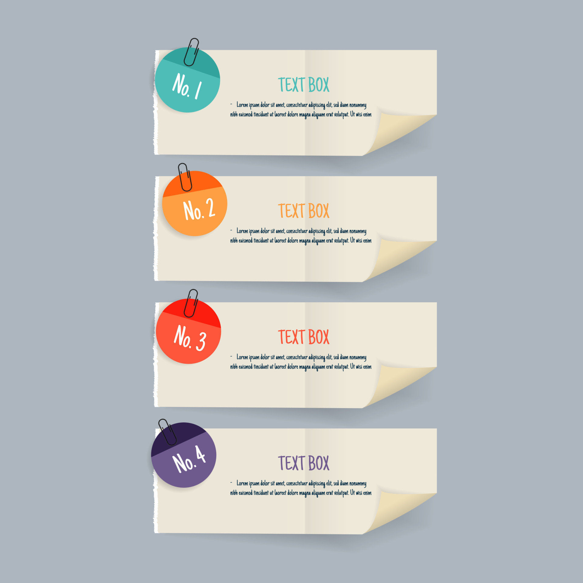 Text box design with note papers 3804902 Vector Art at Vecteezy