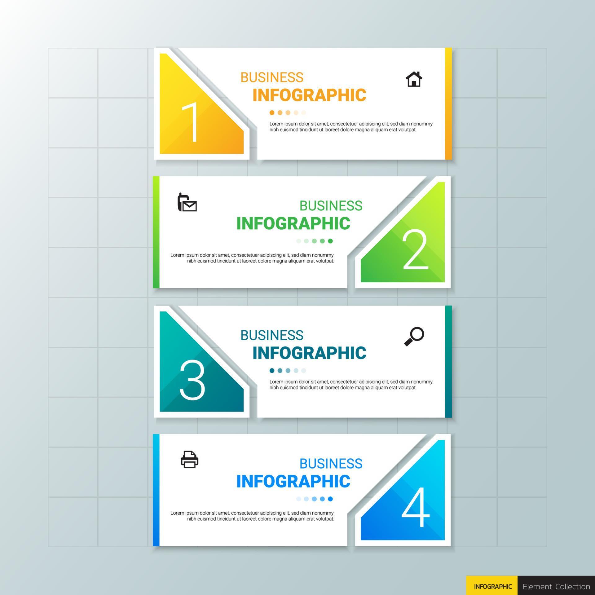 Colorful rectangular infographics template 3804964 Vector Art at Vecteezy