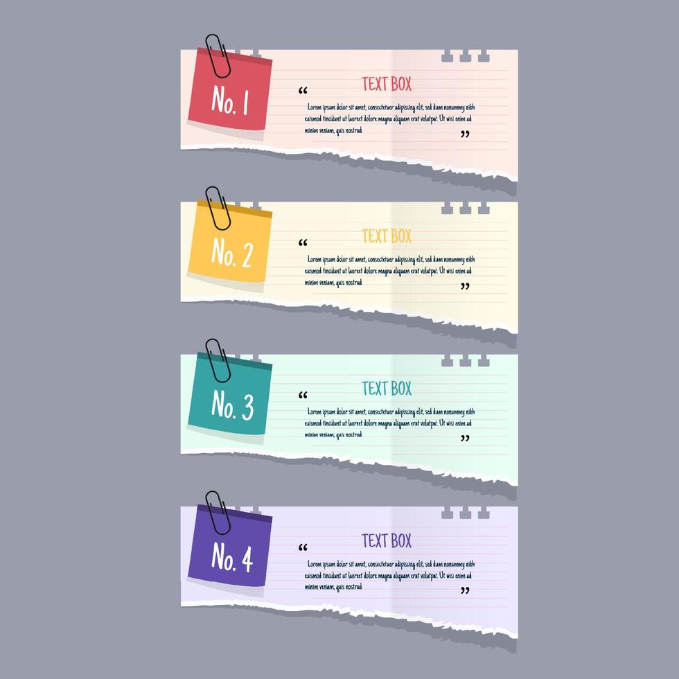 Text box design with notepapers mockup 3805069 Vector Art at Vecteezy