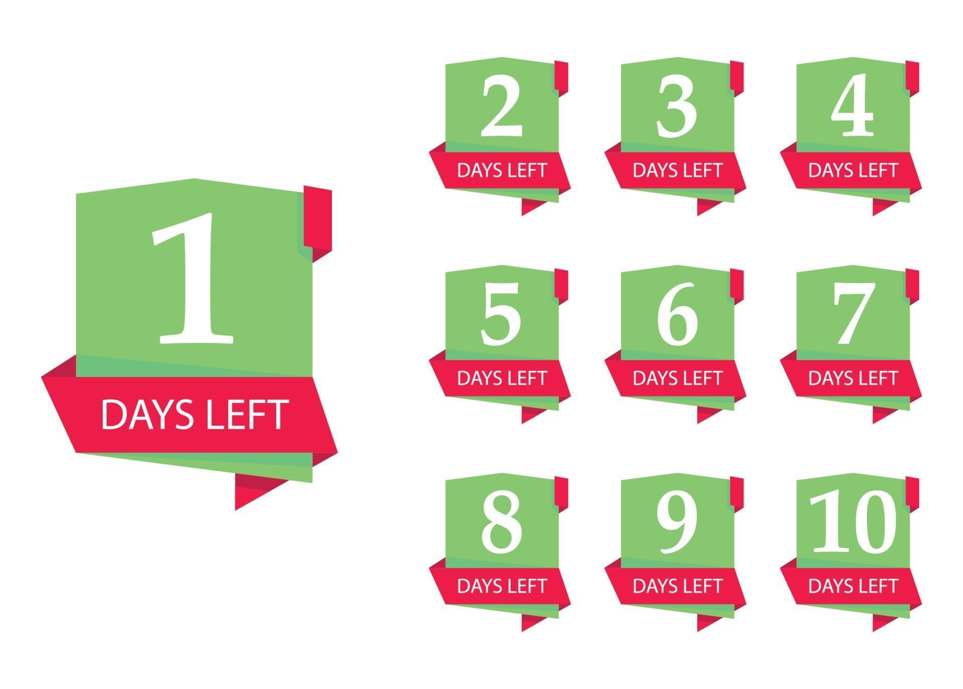 Day left, countdown, timer, count 3805194 Vector Art at Vecteezy