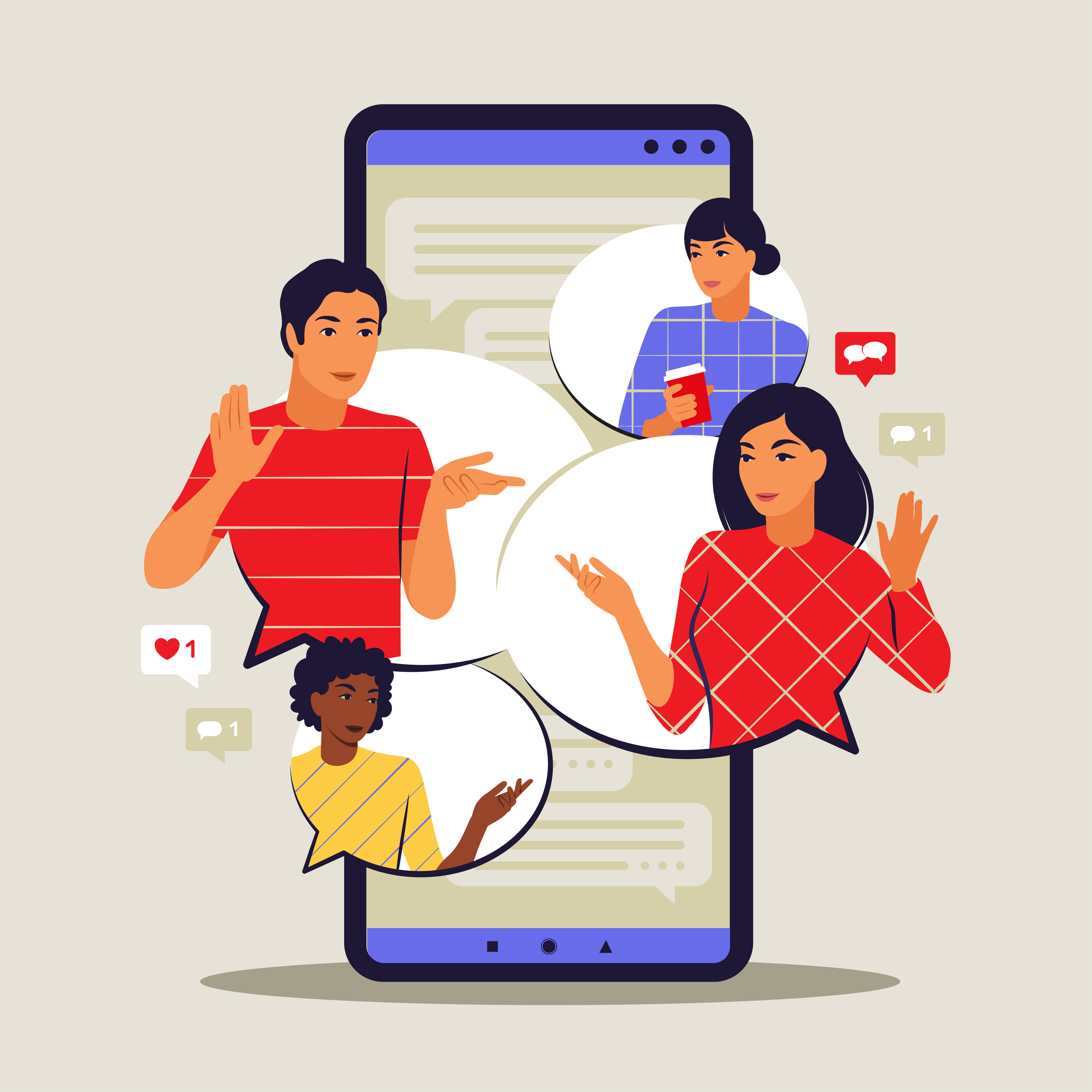 Messaging application concept. Chatting and messaging on smartphone ...