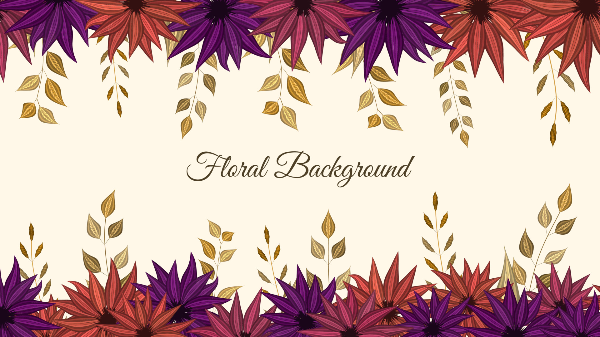Colorful spring floral background template with elegant flowers ...