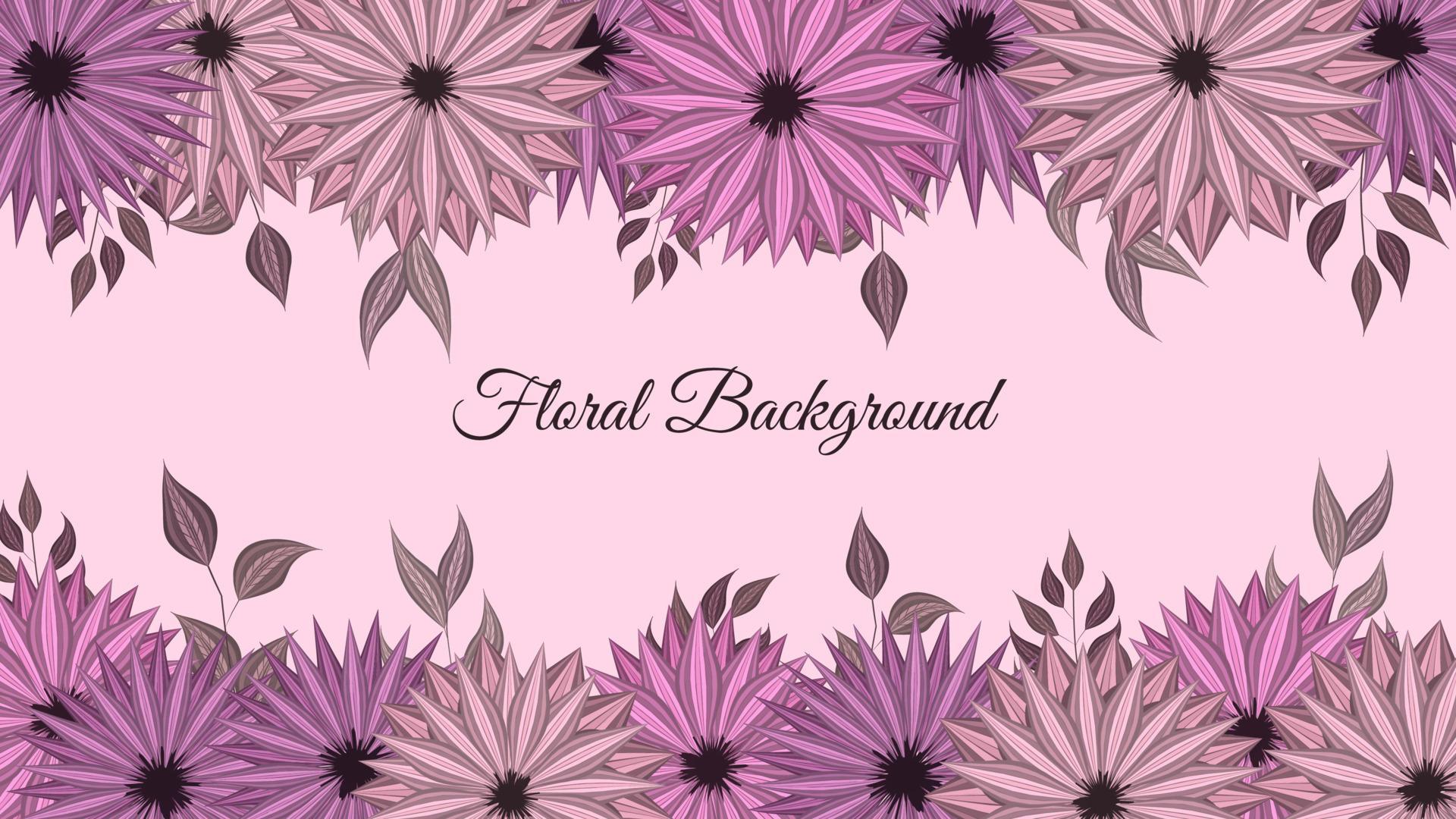 Colorful spring floral background template with elegant flowers ...