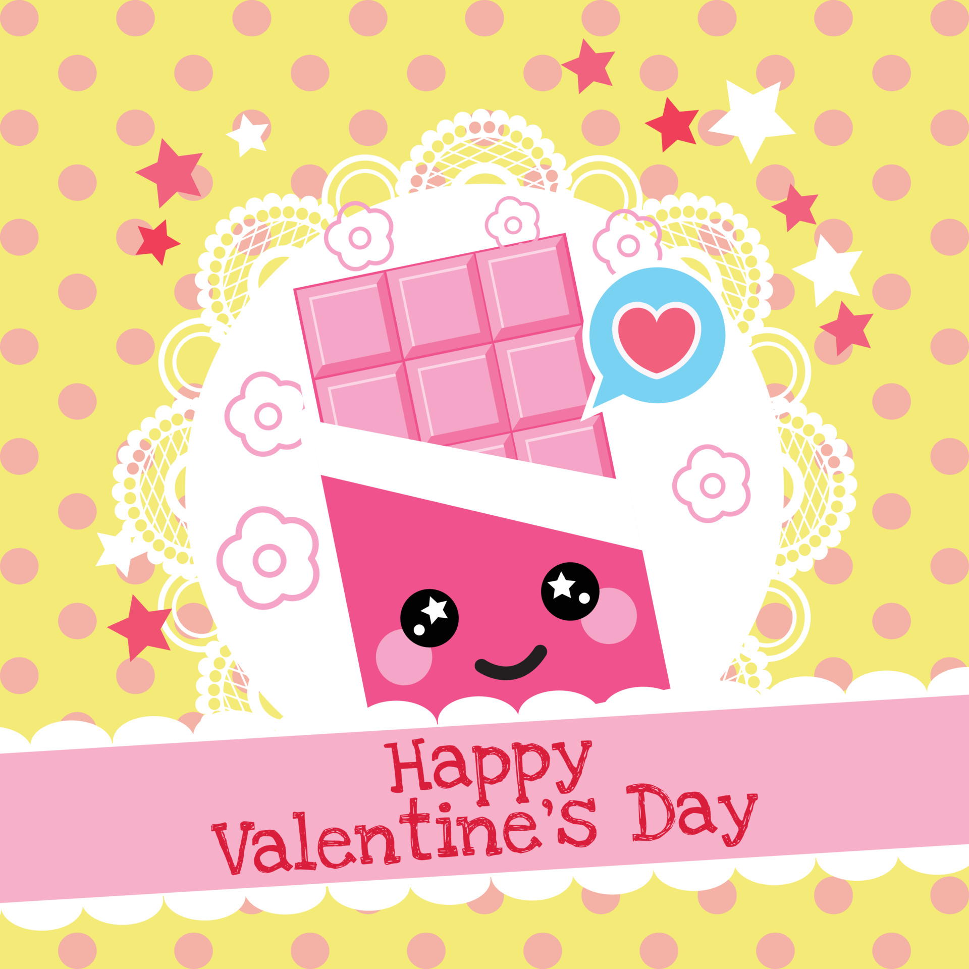 cute chocolate valentine's day card art design 3808538 Vector Art at ...