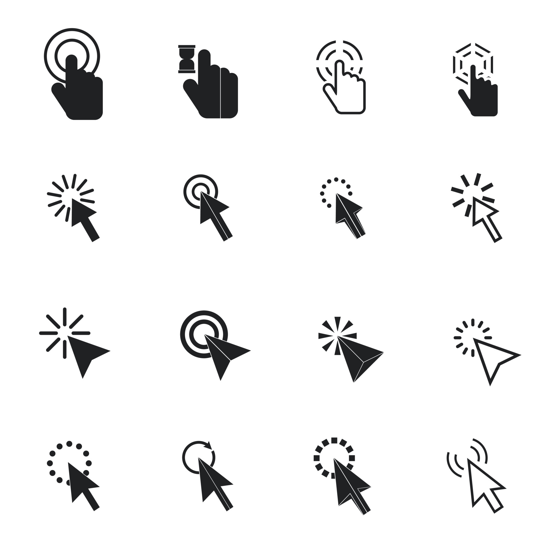 Mouse pointer icons set, simple style 3810291 Vector Art at Vecteezy