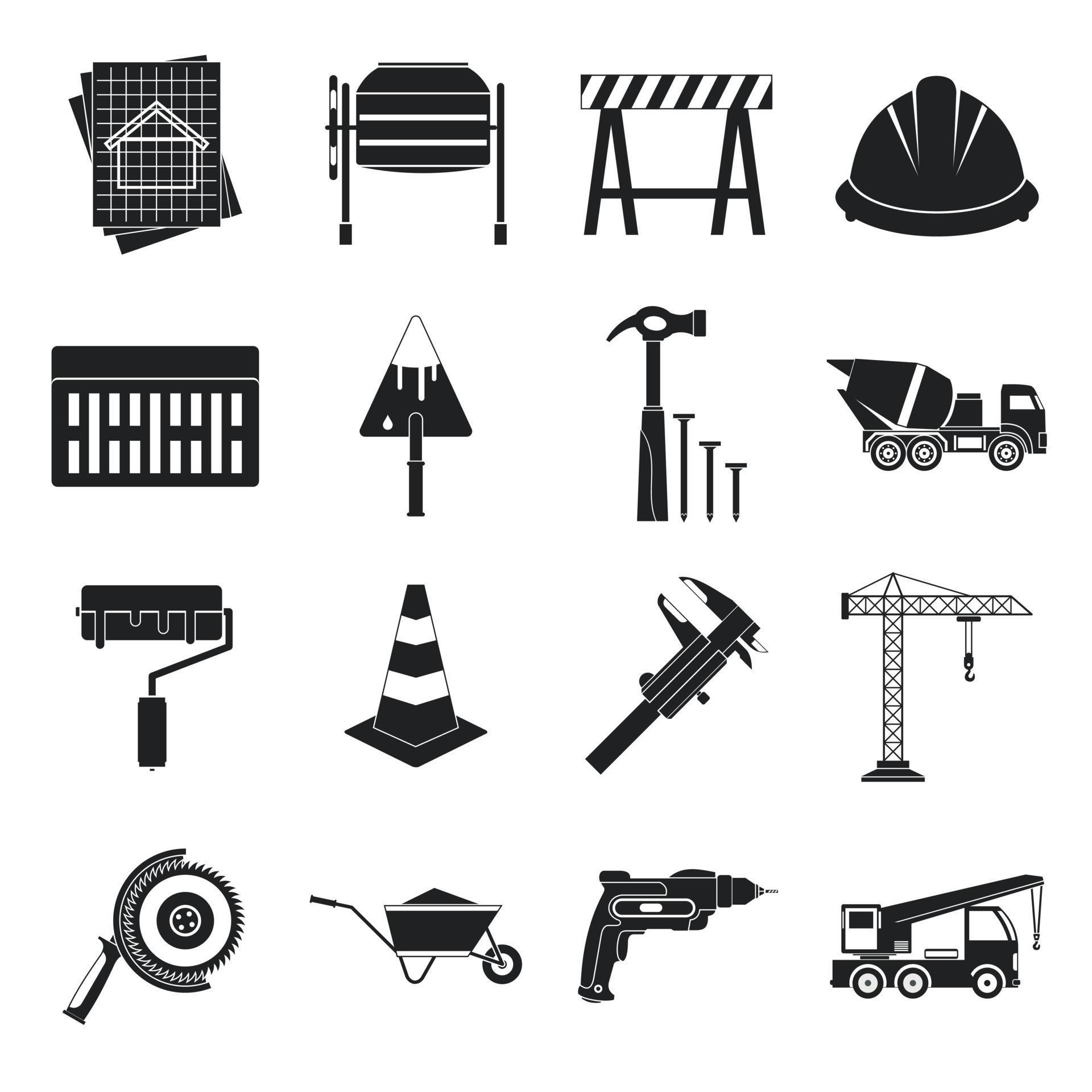 Architecture Icons set, simple style 3810293 Vector Art at Vecteezy