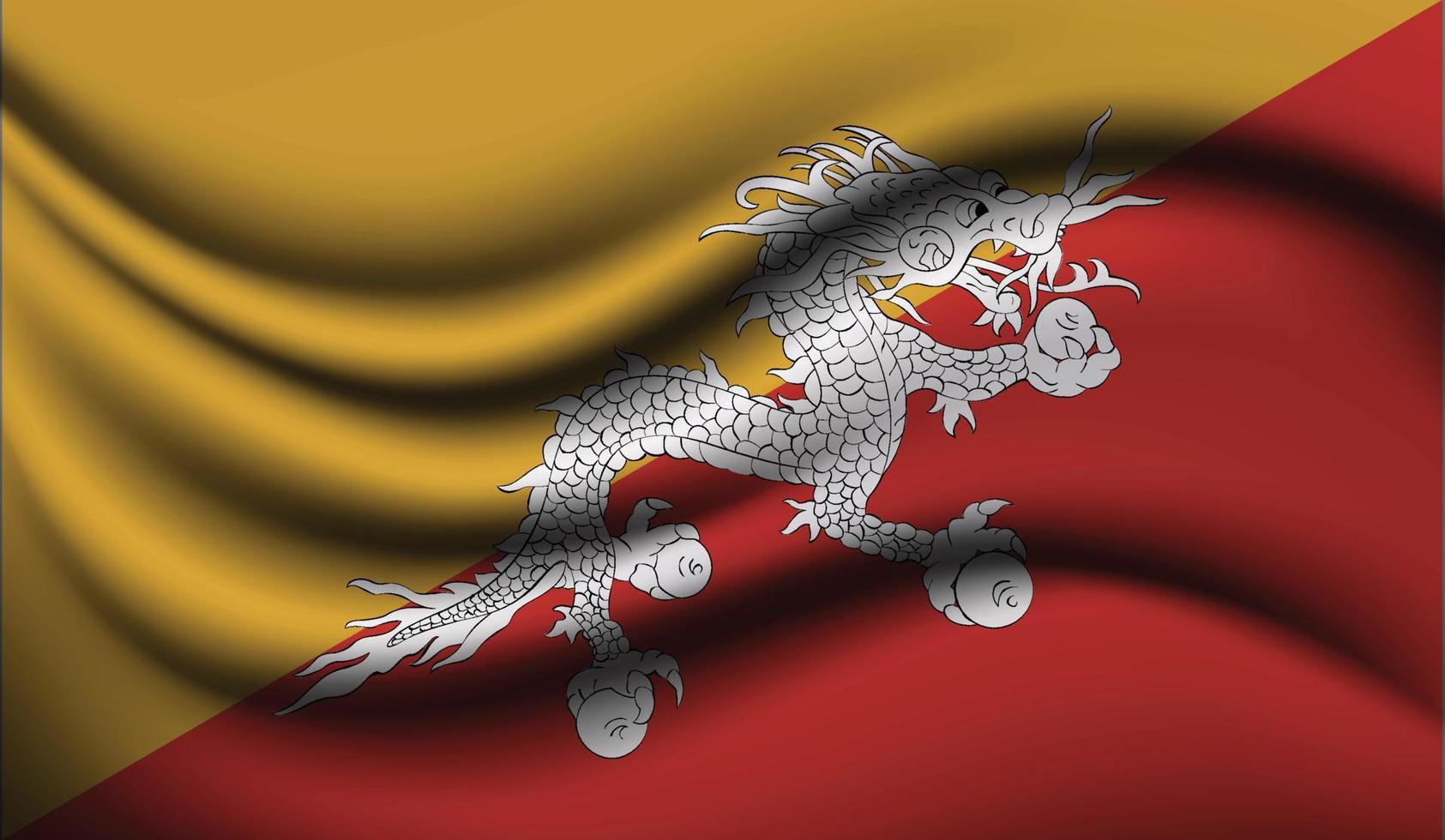 Bhutan Realistic waving Flag Design 3810609 Vector Art at Vecteezy