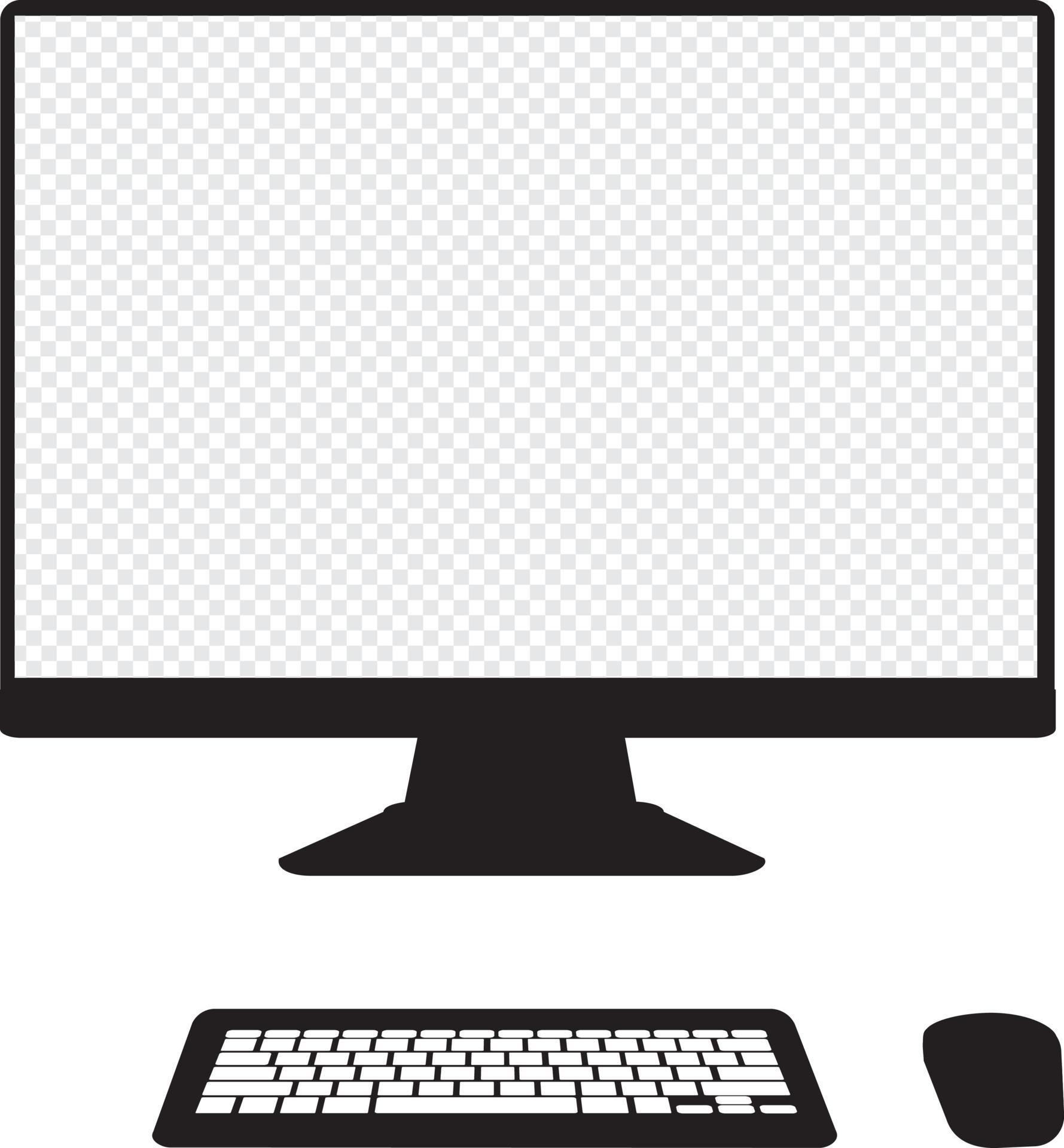 Computer icon. Monitor with keyboard flat style vector 3813094 Vector ...