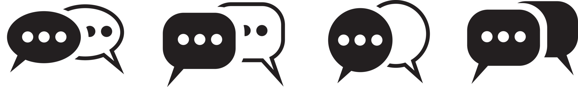 Chat icons set. Message speech bubble vector 3813096 Vector Art at Vecteezy