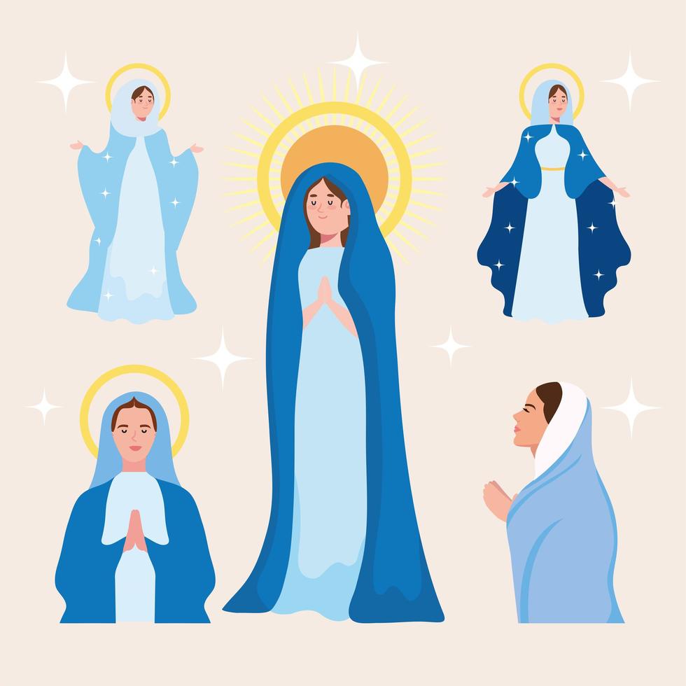 Assumption Of Mary Icon Group 3813623 Vector Art At Vecteezy