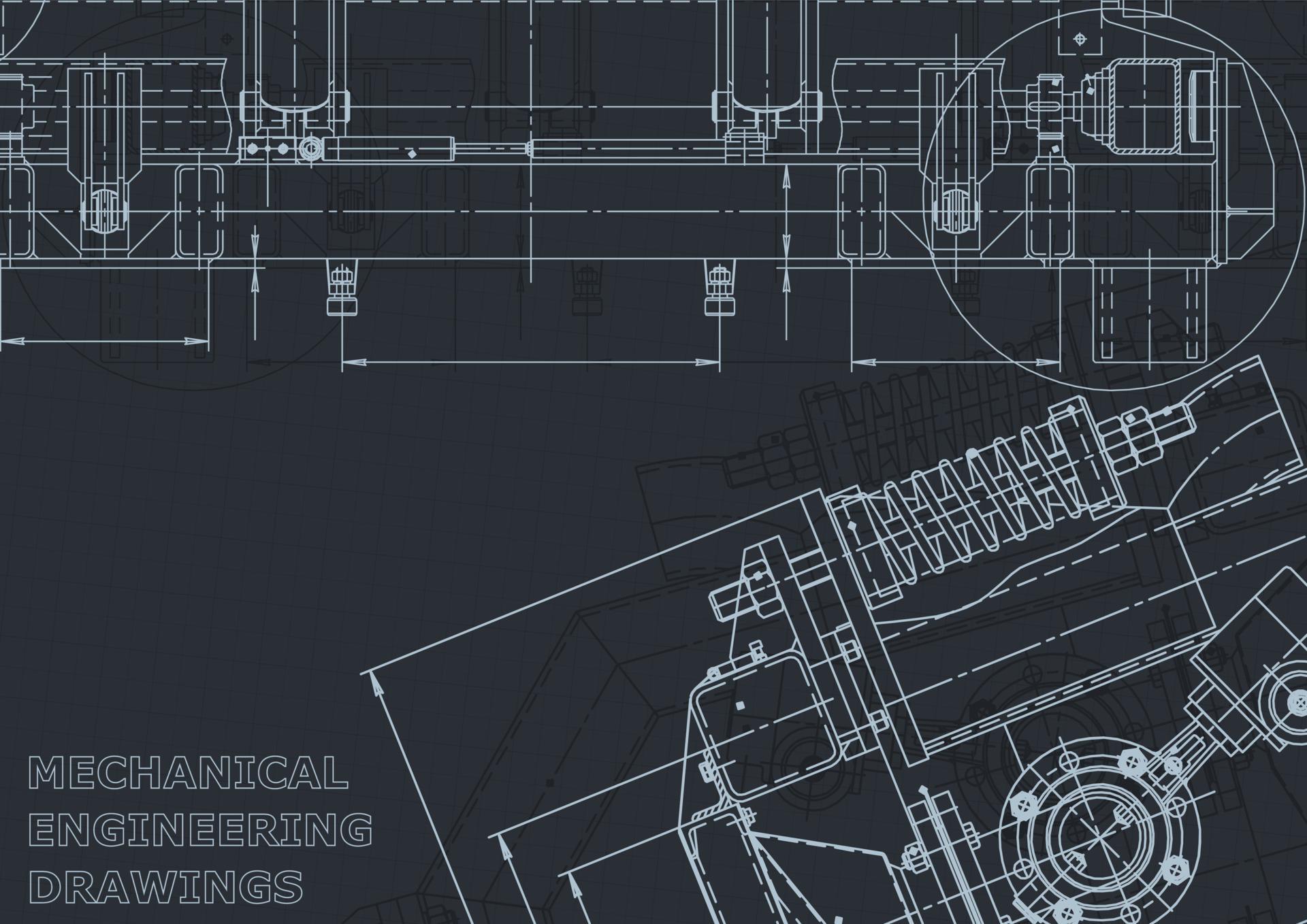 Computer aided design systems. Blueprint. Official style 3819126 Vector ...