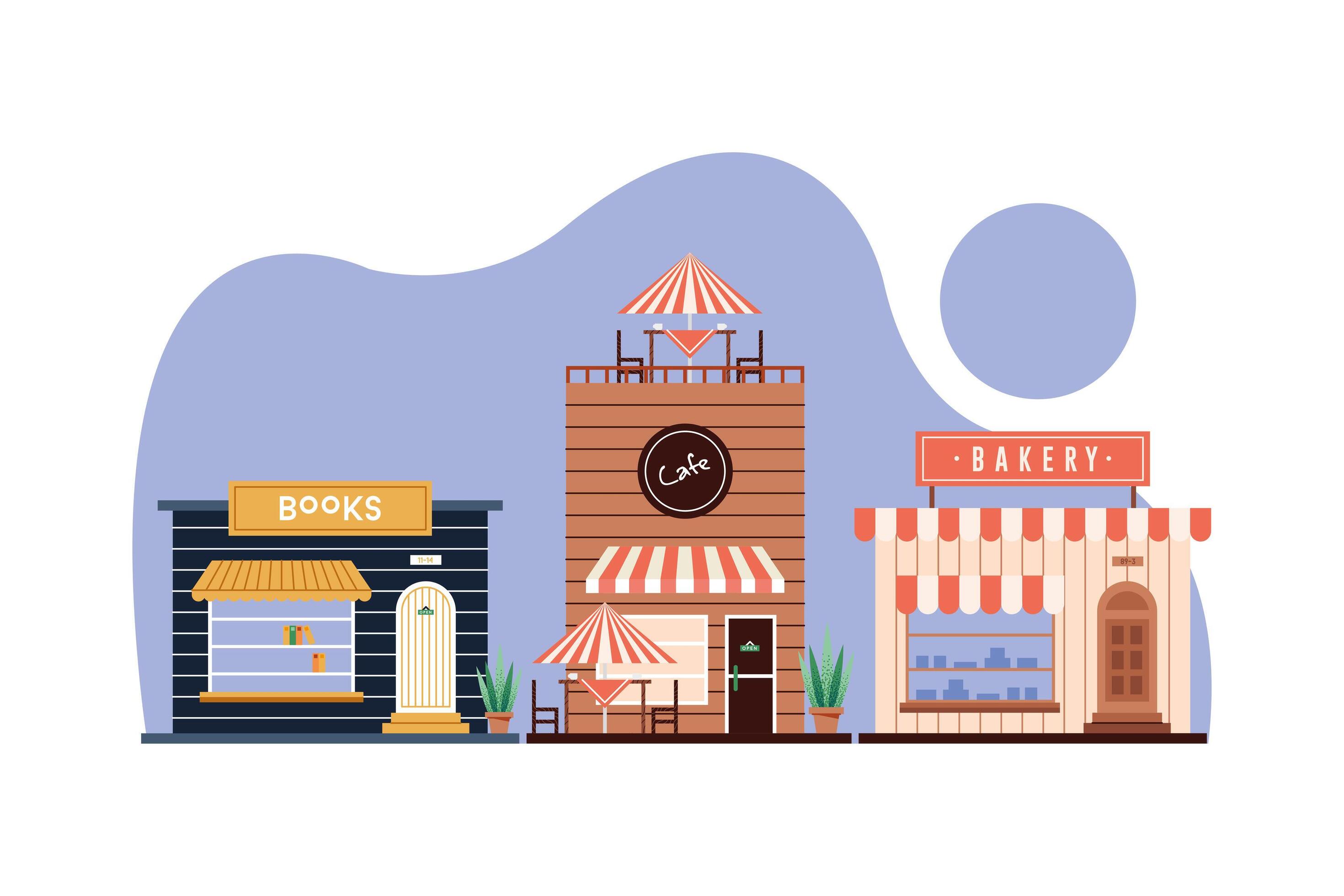 stores set design 3821511 Vector Art at Vecteezy