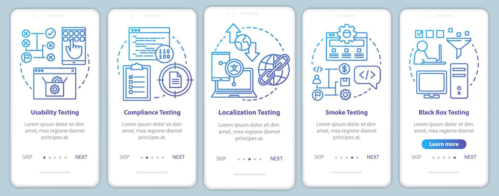 Non Functional Software Testing Onboarding Mobile App Page Screen