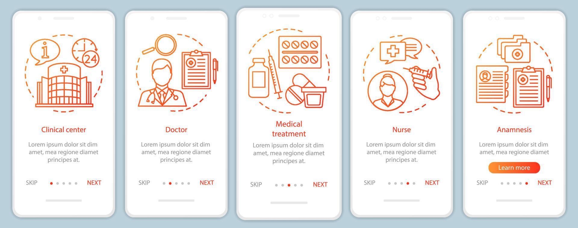Medicine And Healthcare Onboarding Mobile App Page Screen With Linear Concepts Call Select