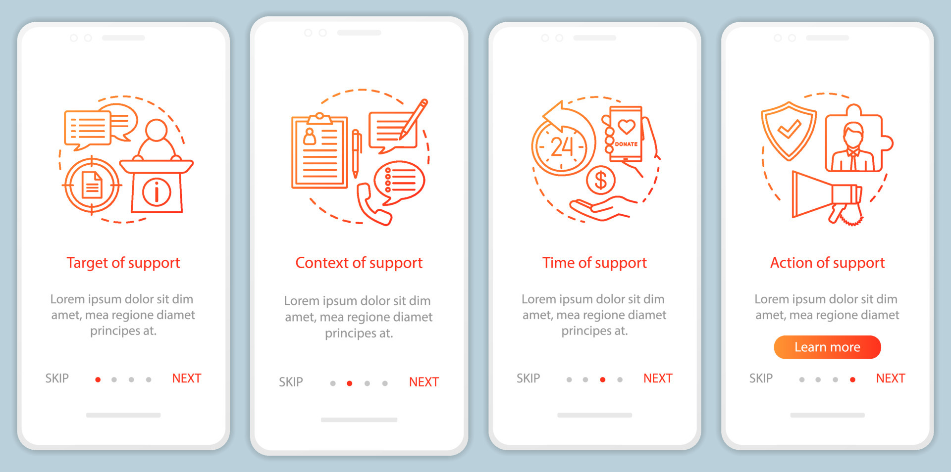 Csr Onboarding Mobile App Page Screen Vector Template Corporate Social