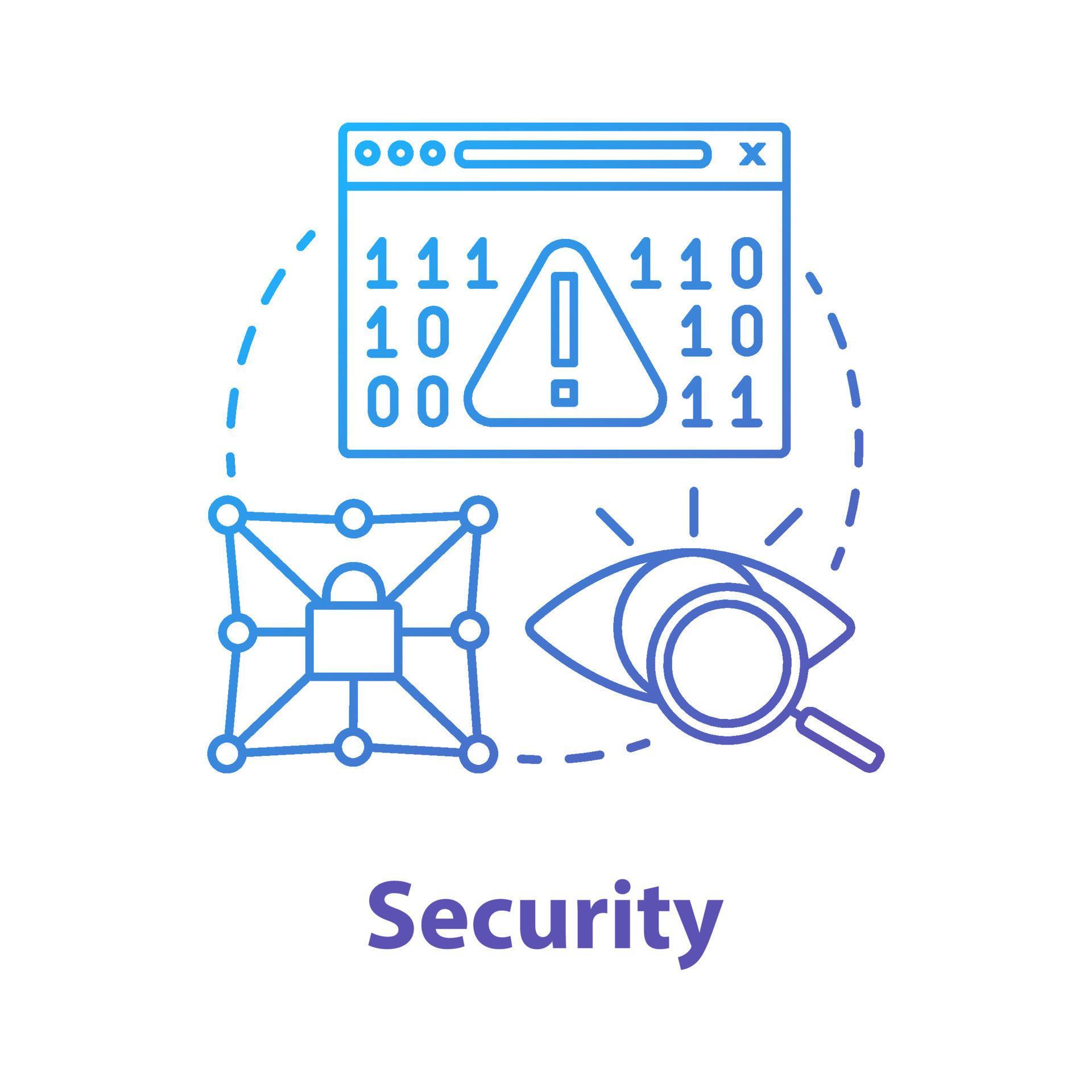 Security concept icon. Data encryption idea thin line illustration ...