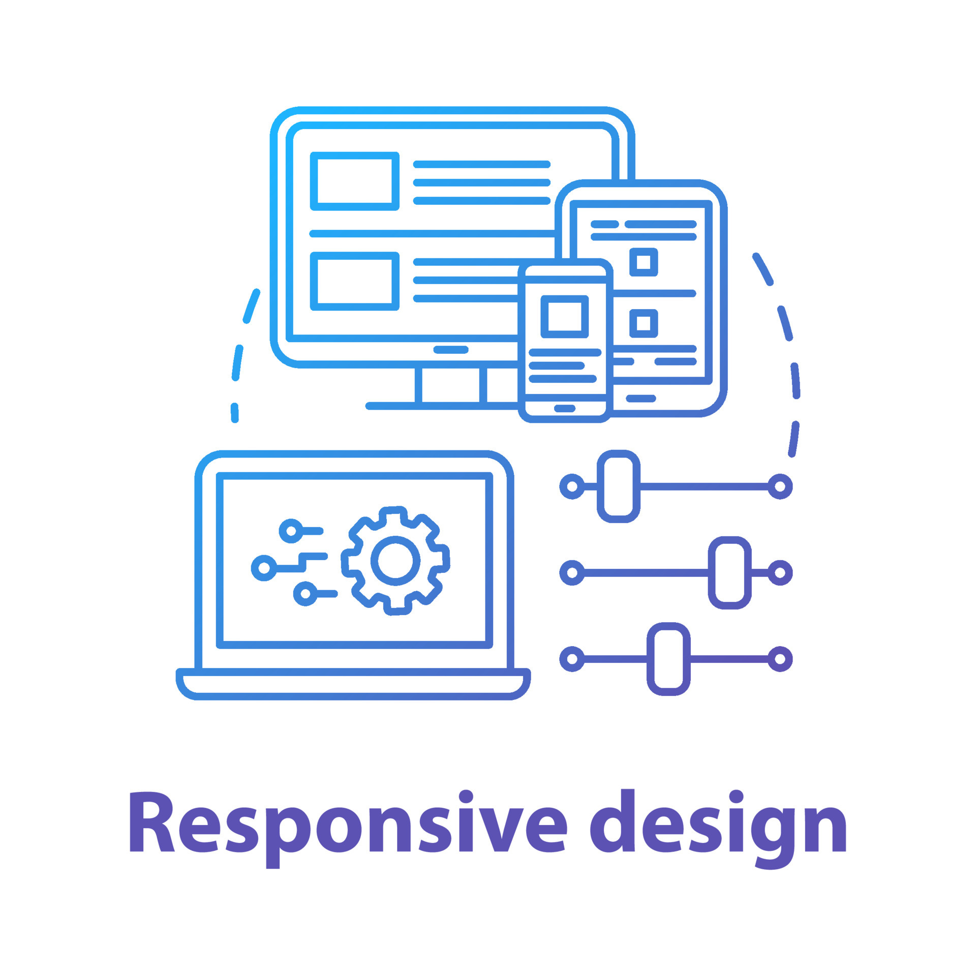Responsive Design Concept Icon Mobile Software Interface Development Idea Thin Line
