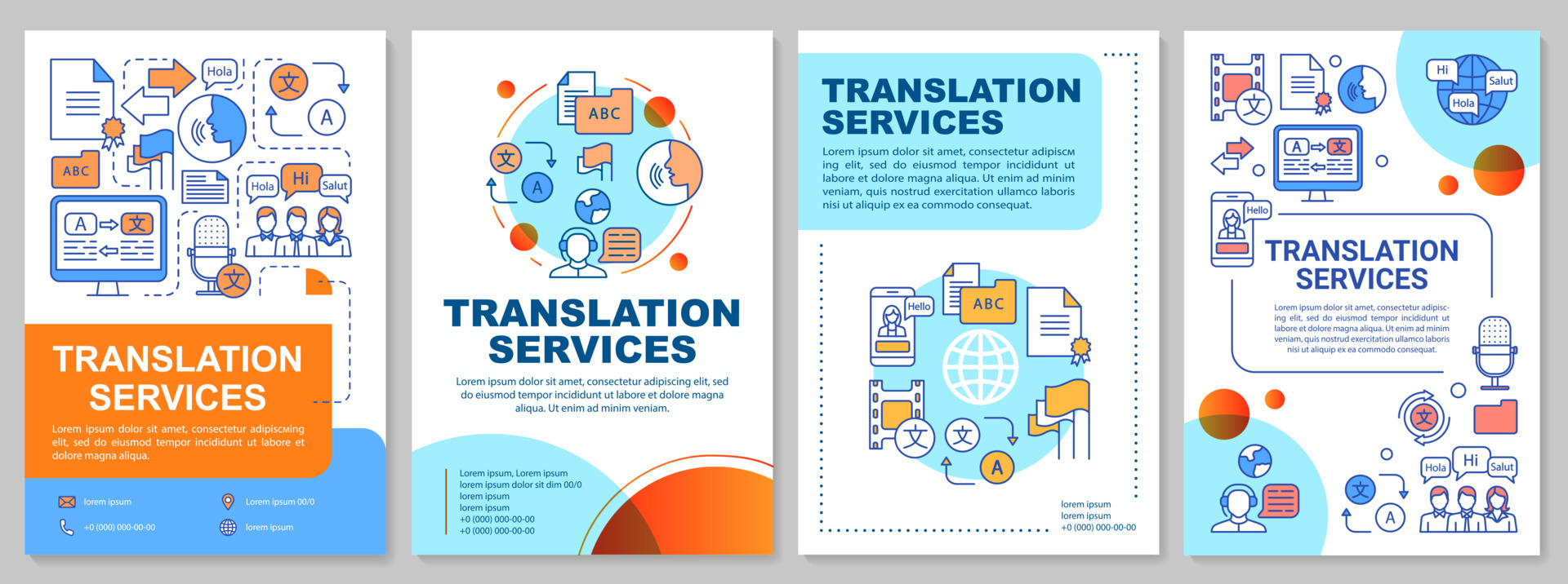 Translation services brochure template layout. Foreign language ... Translation services brochure template layout. Foreign language ...