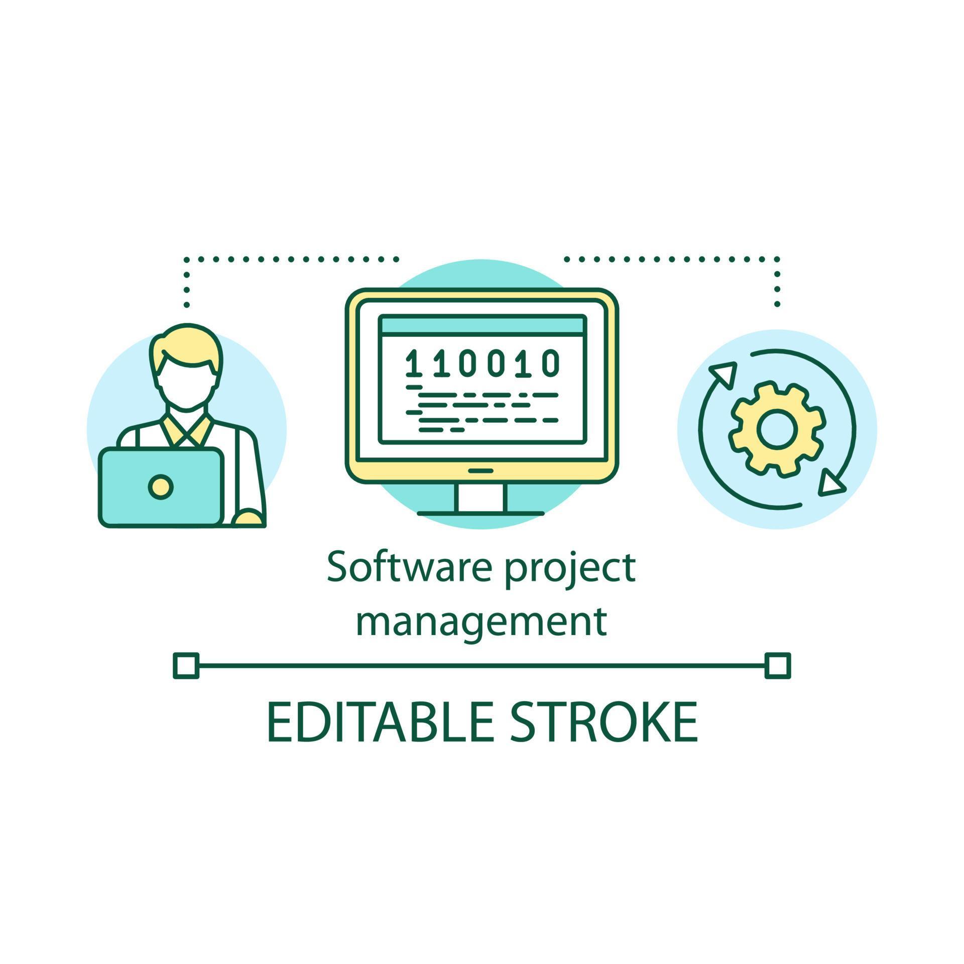 Software Project Management Concept Icon Programmer Developer Work Application Development