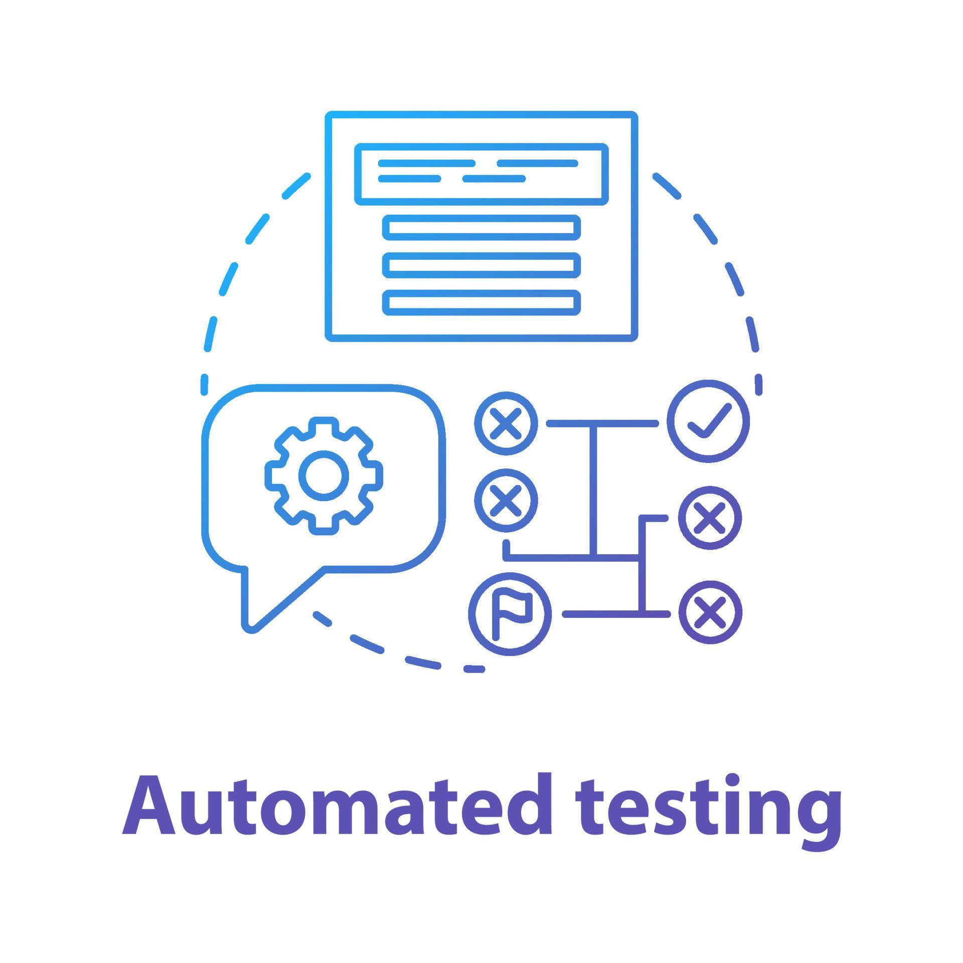 Automated testing concept icon. Software development tools idea thin ...