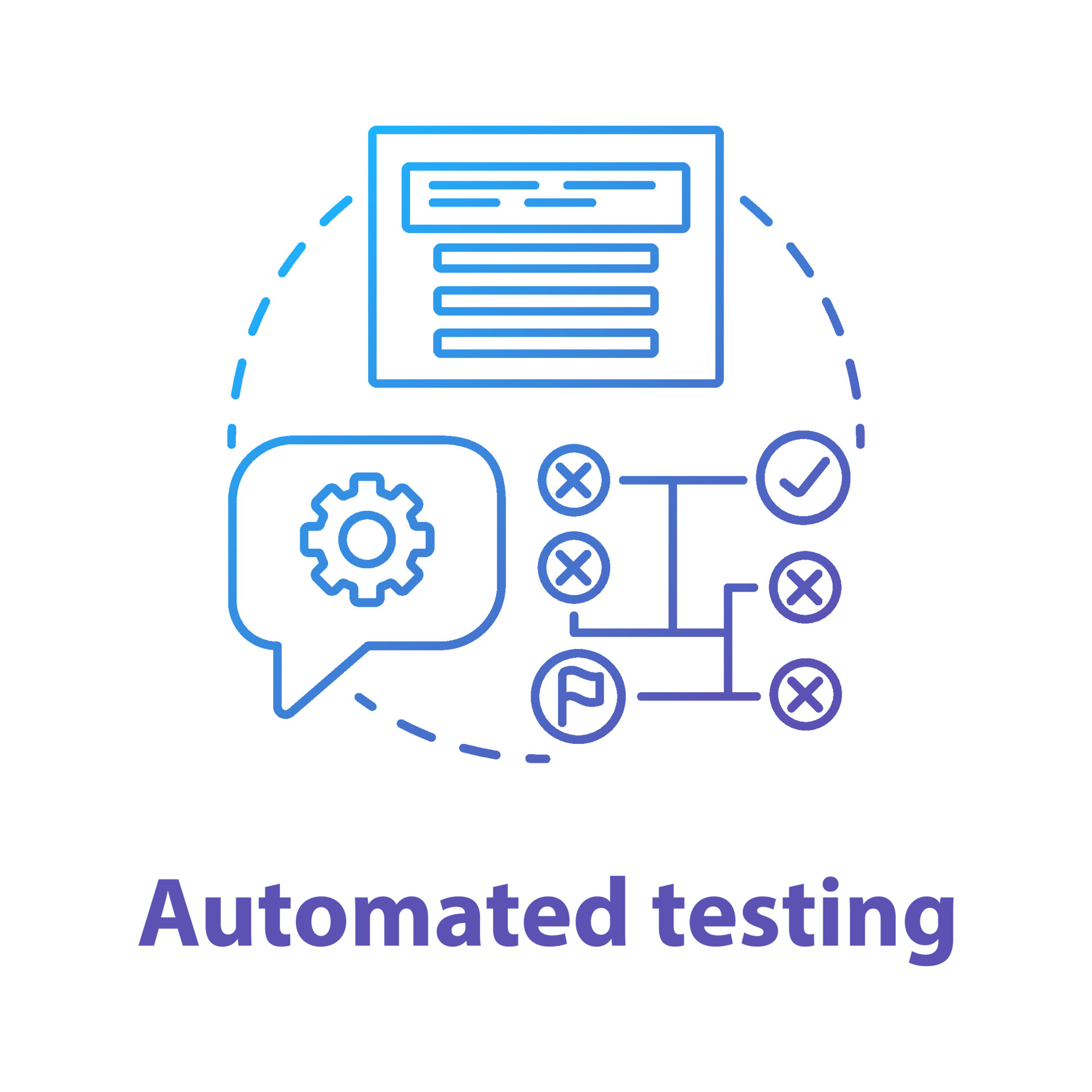 Automated Testing Concept Icon Software Development Tools Idea Thin Line Illustration Mobile