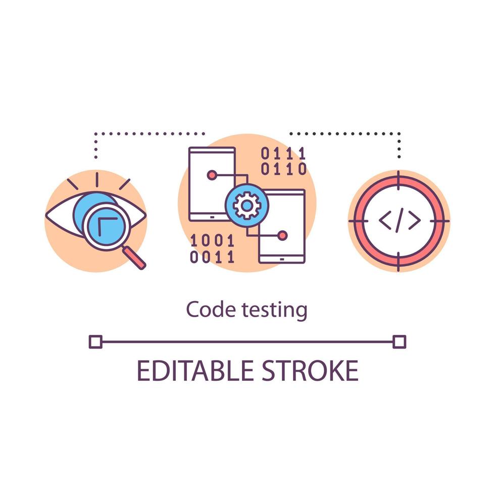 Code testing concept icon. Determining suitability of code. Program ...