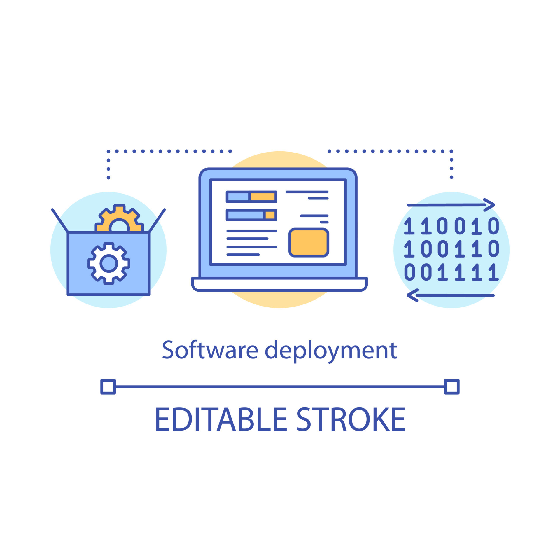 Software deployment concept icon. Application setup and support ...