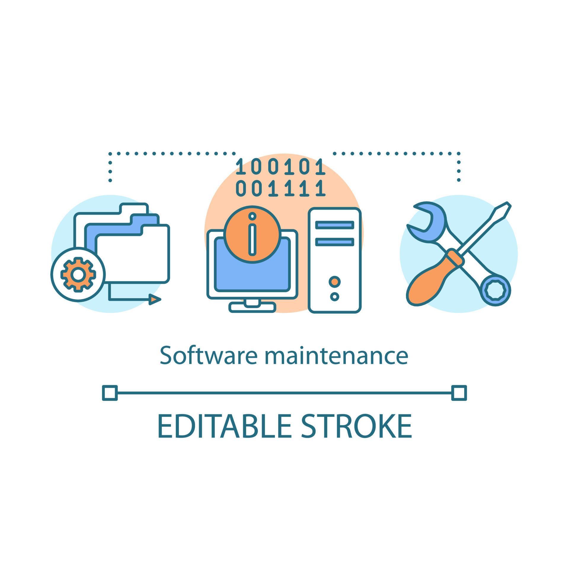 Software Maintenance Concept Icon Fixing Program Defects Correct Faults Computer Repair