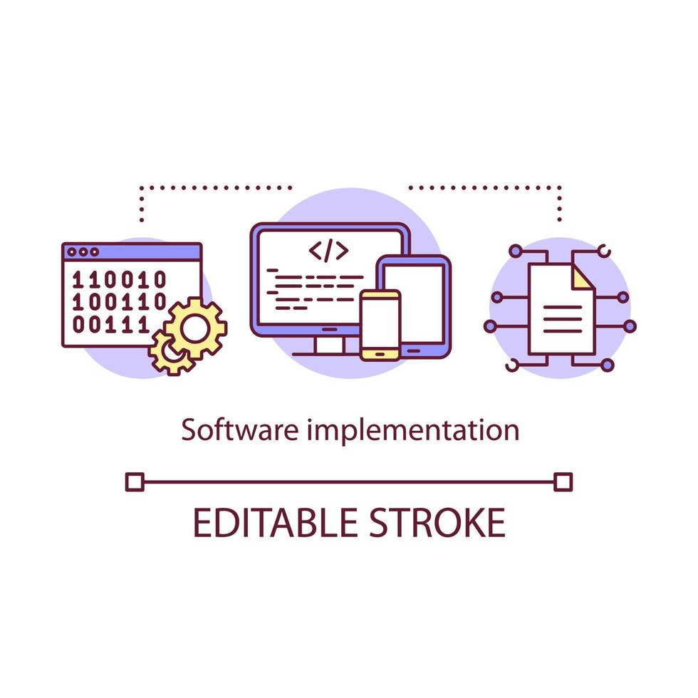 Software Implementation Concept Icon Computer Programming And Deployment Creating Apps For