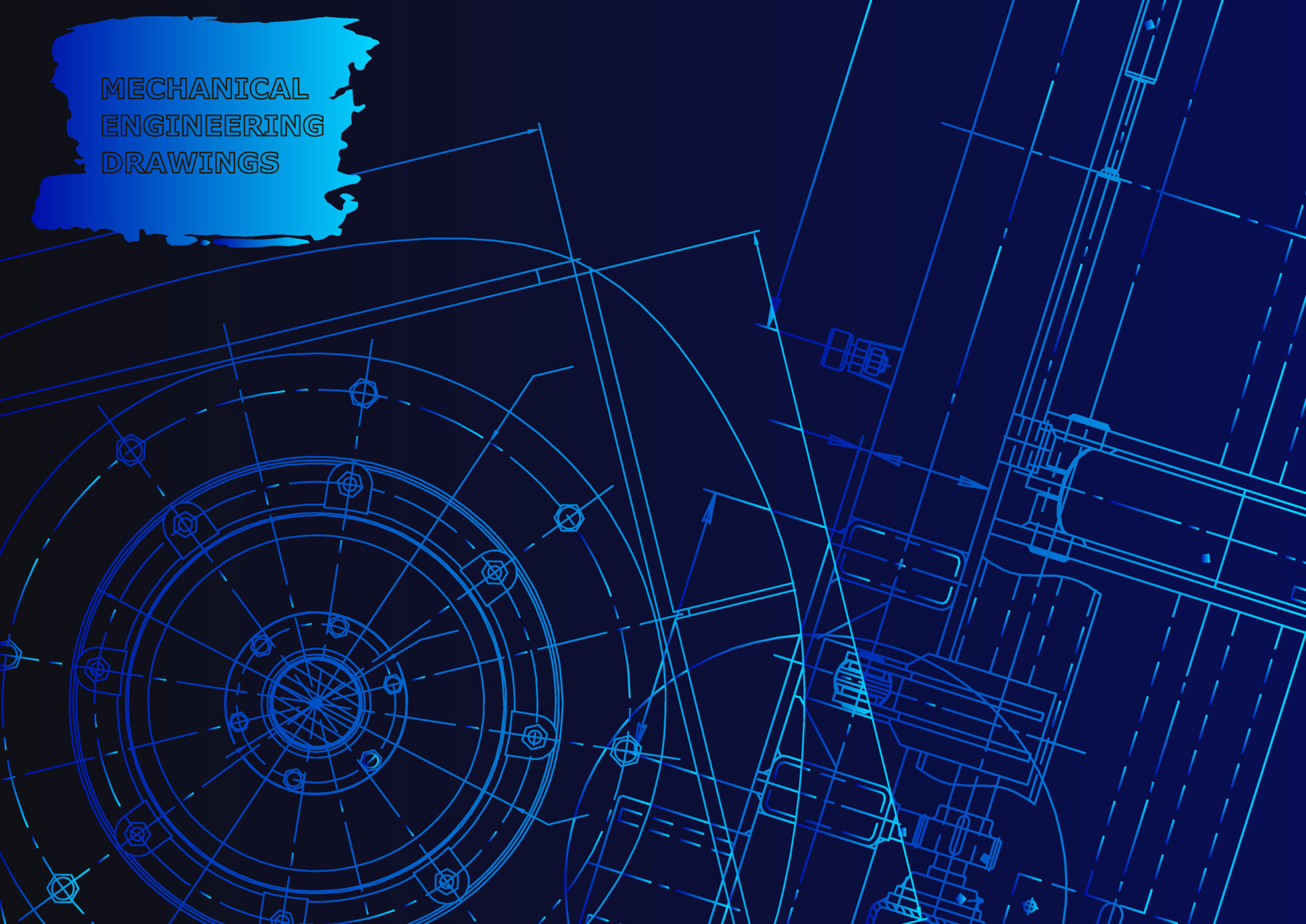 Sketch. Vector engineering illustration. Computer aided design systems ...