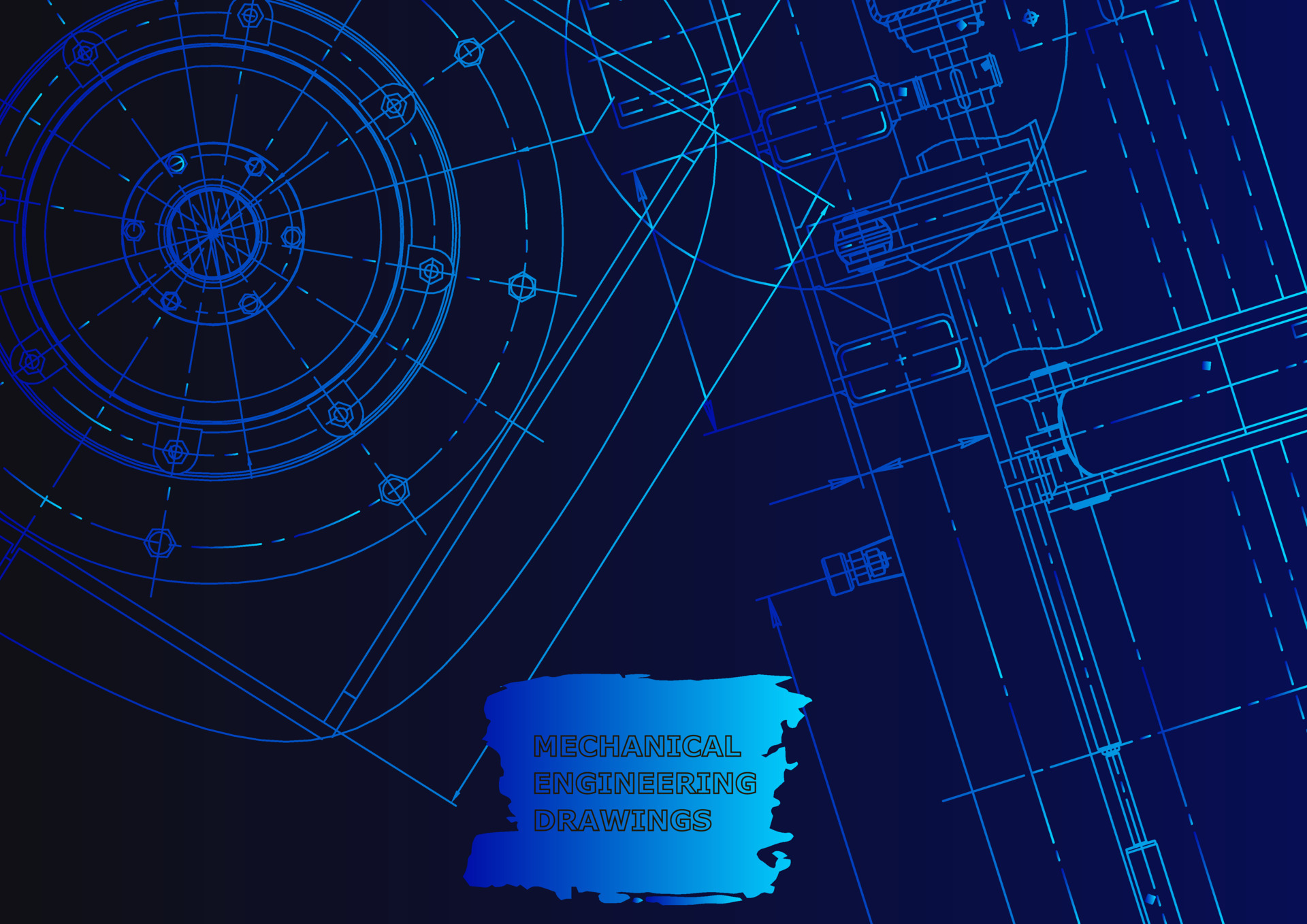 Sketch. Vector engineering illustration. Computer aided design systems ...