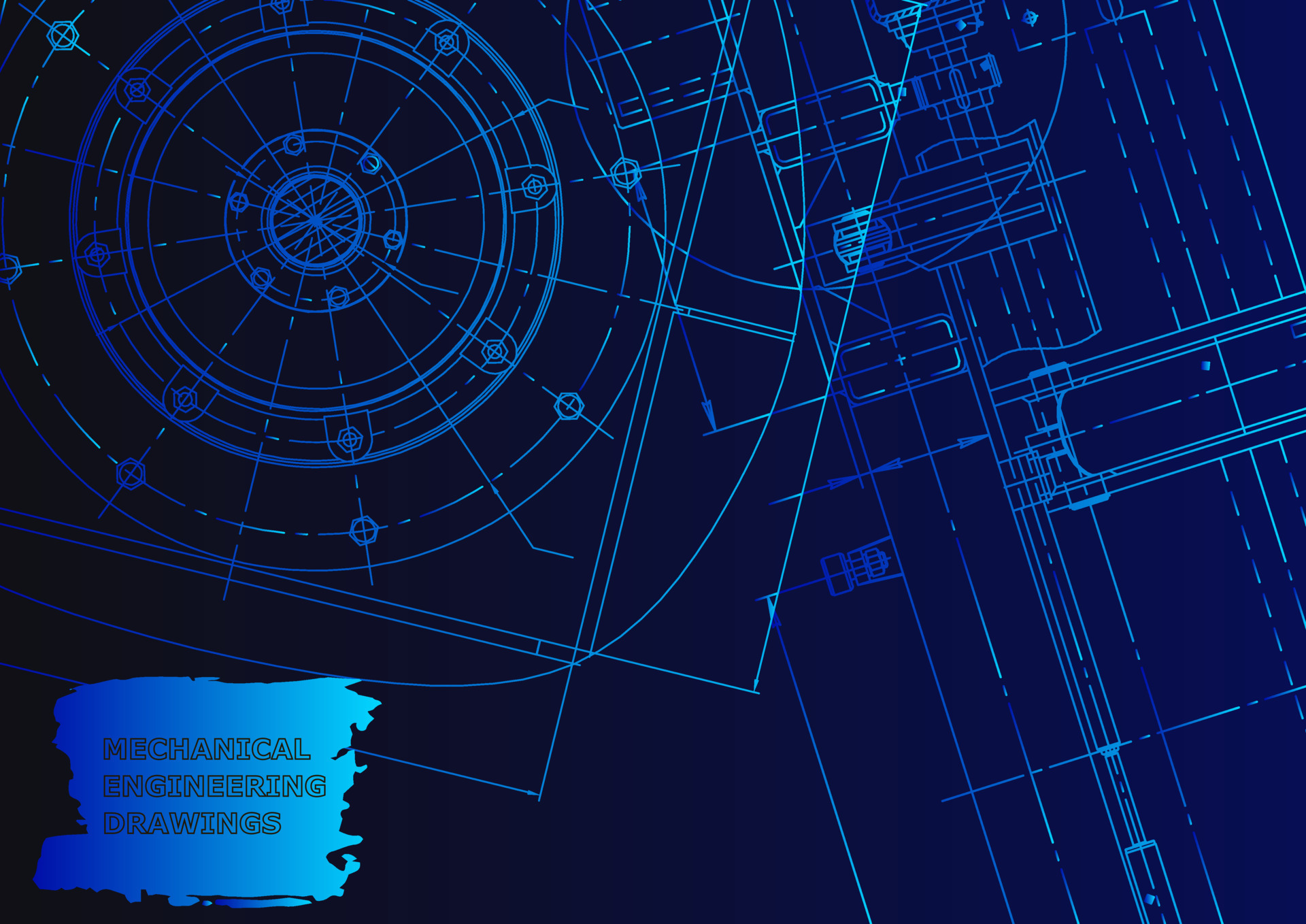 Sketch. Vector engineering illustration. Computer aided design systems ...