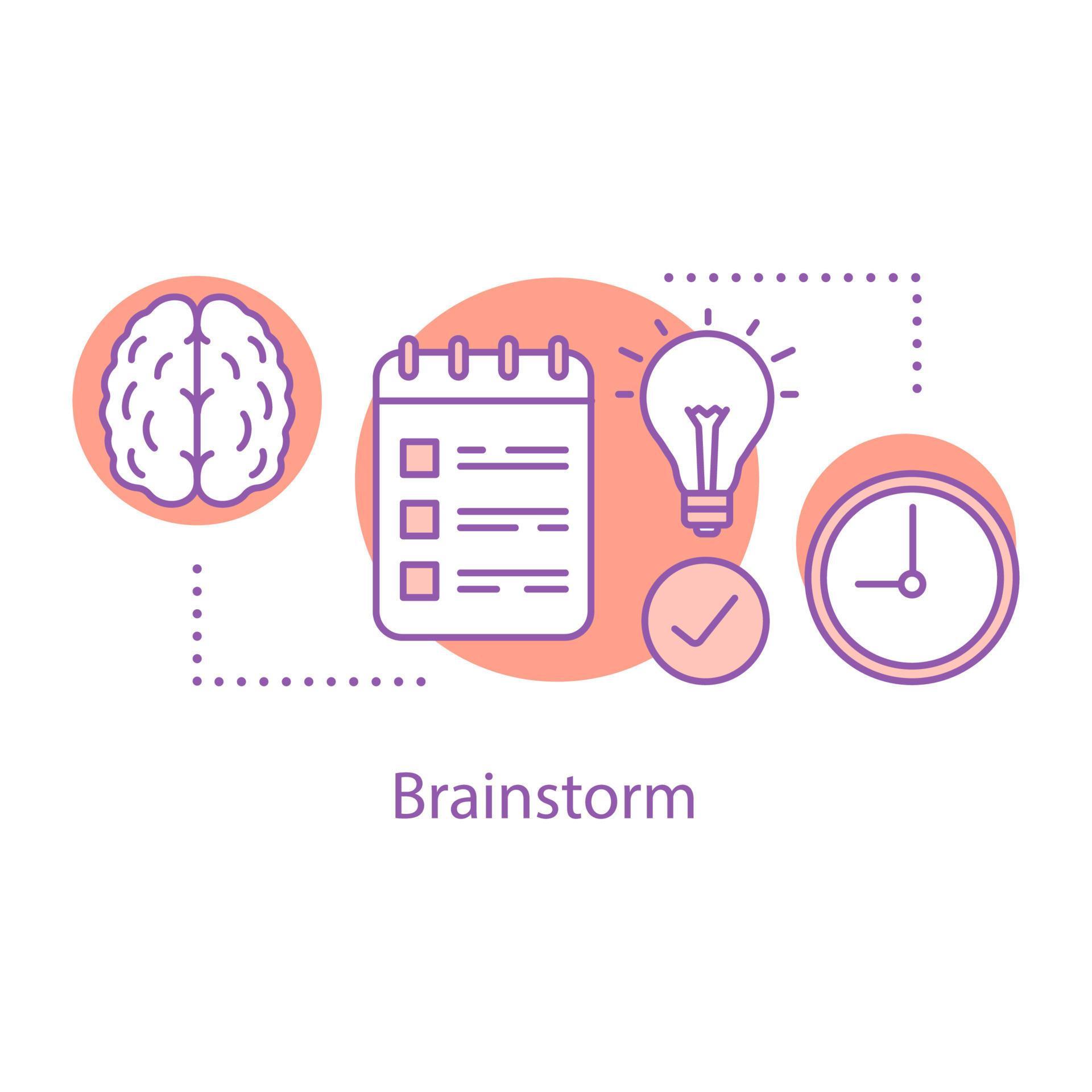 Brainstorm concept icon. Generating idea. Thinking process idea thin ...