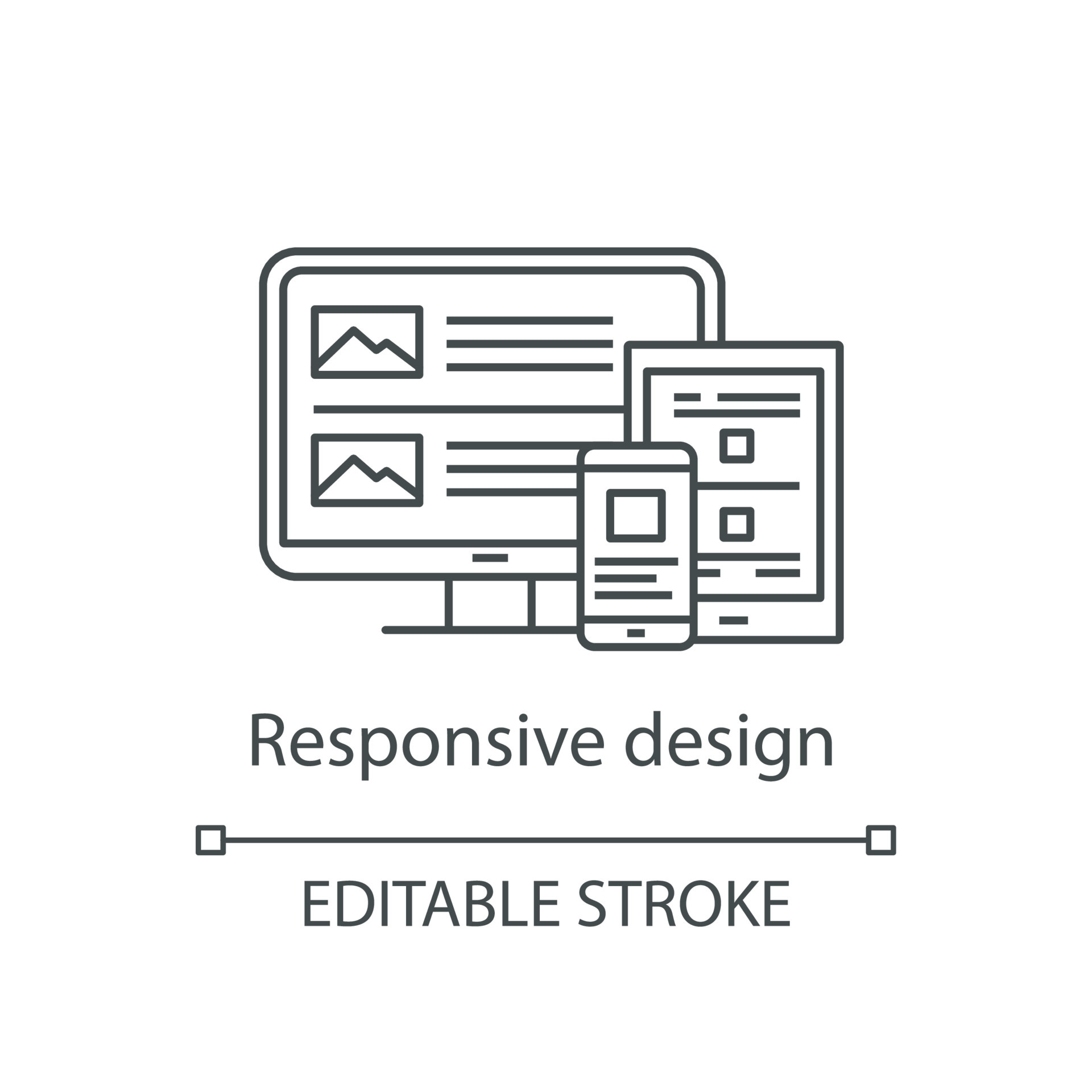 Responsive website design linear icon. Thin line illustration. Web ...