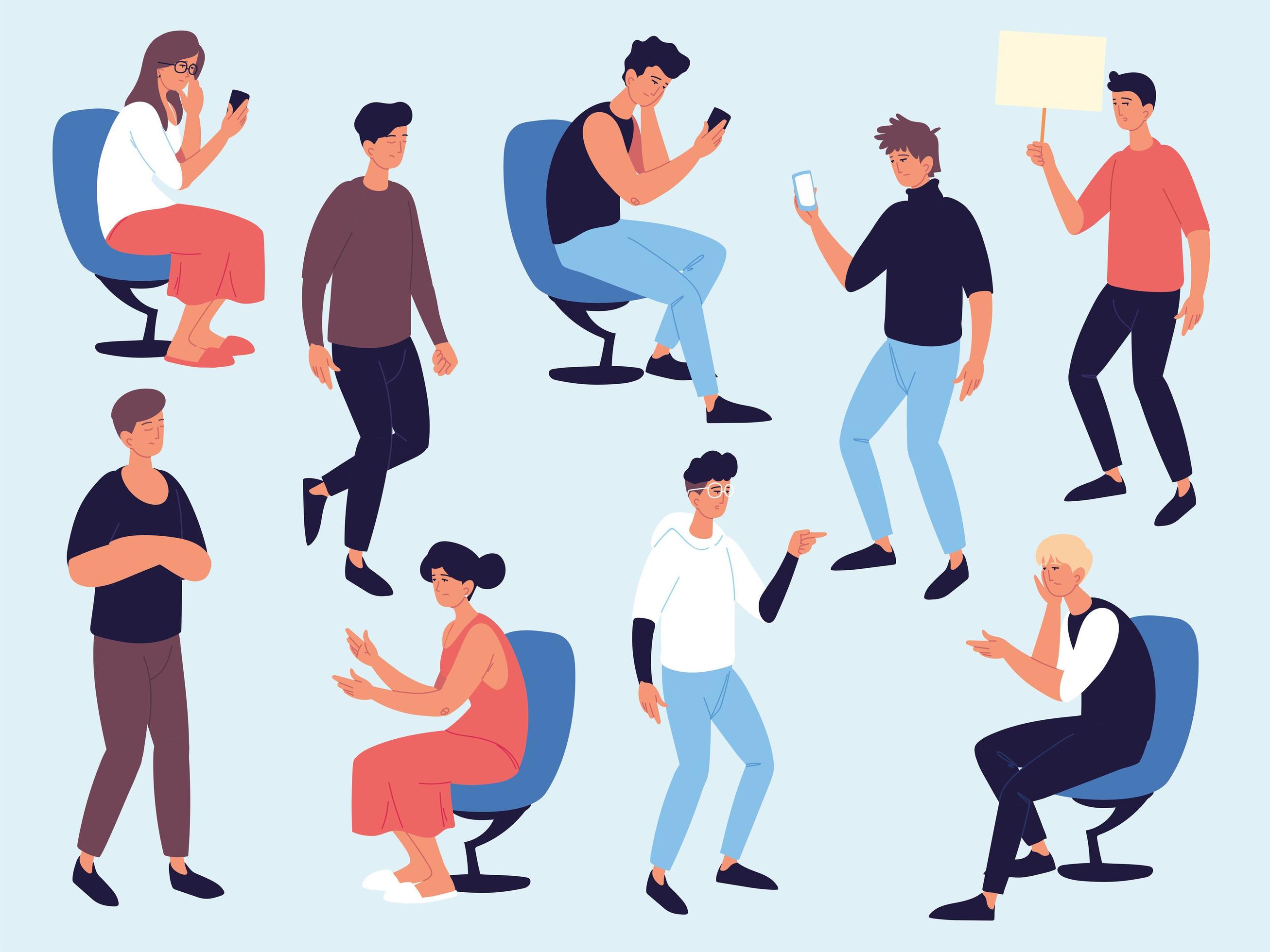 indifference people with phones 4056843 Vector Art at Vecteezy