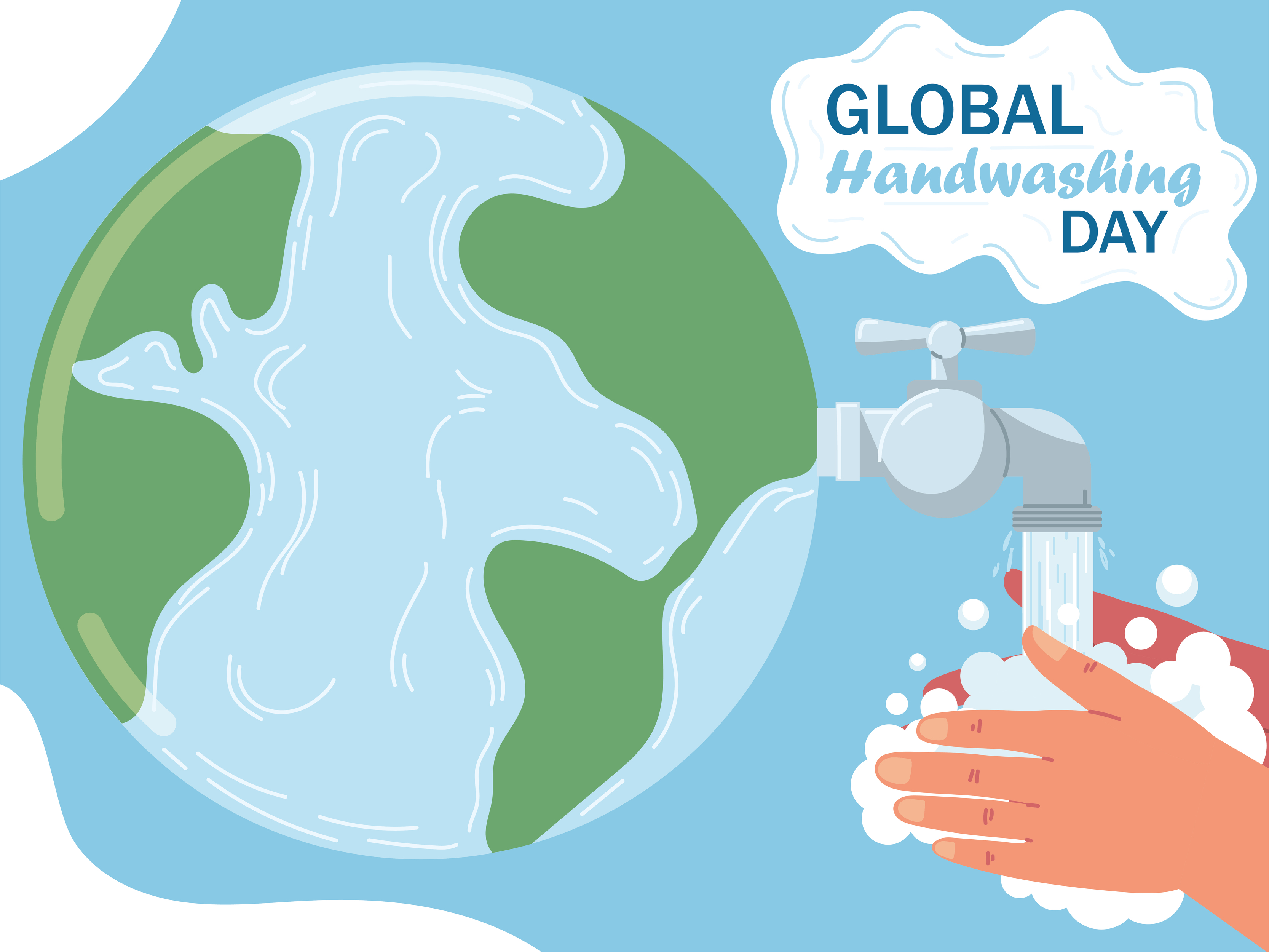 Global Handwashing Day Greeting Card 4058485 Vector Art At Vecteezy